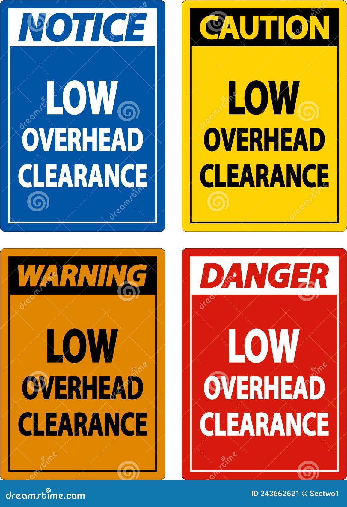 Low Overhead Clearance Sign on White Background Stock Vector ...