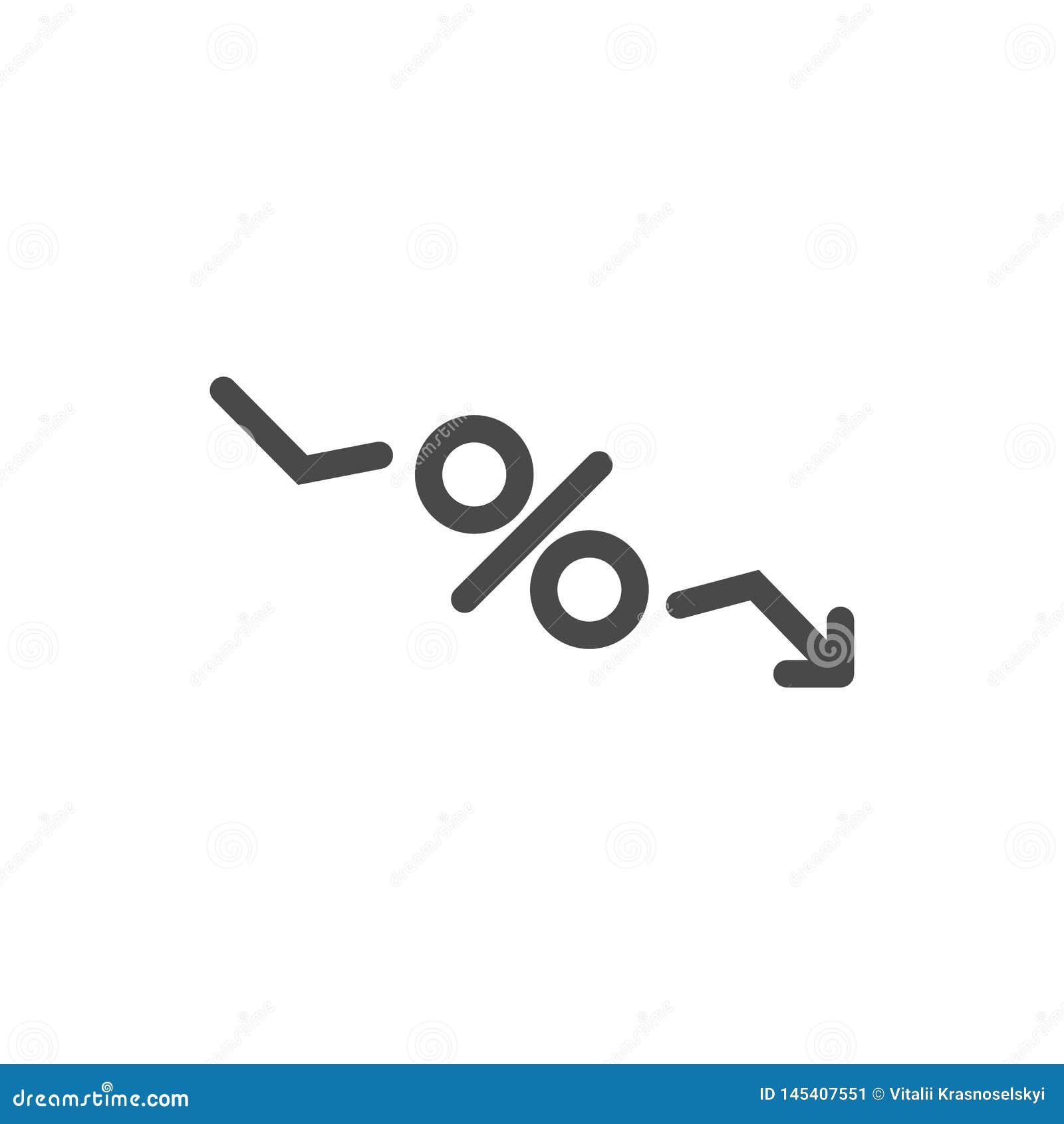 Low Percent Interest. Percent Down Icon in Linear Style Stock Vector ...