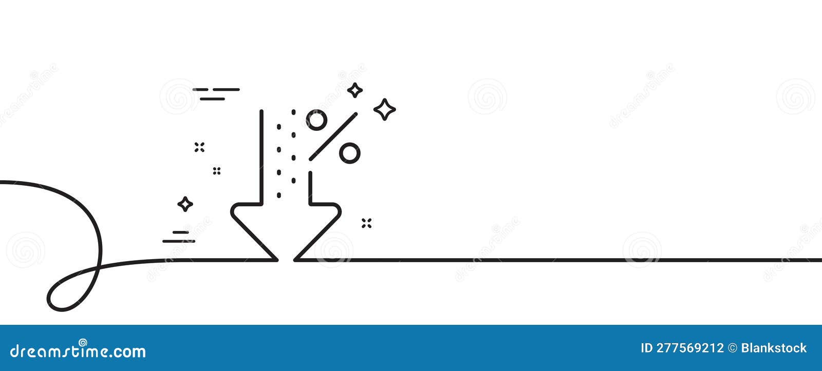 Low Percent Line Icon. Discount Sign. Decrease Percentage. Continuous ...