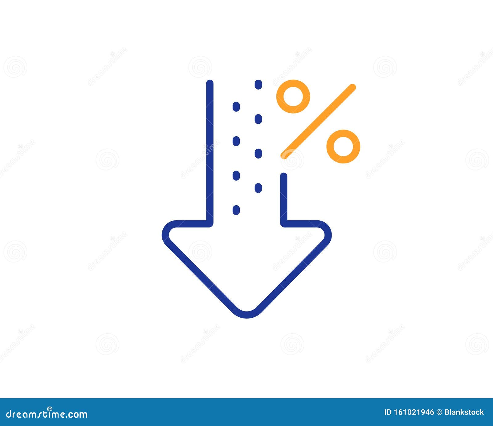 Low Percent Line Icon. Discount Sign. Decrease Percentage. Vector Stock ...