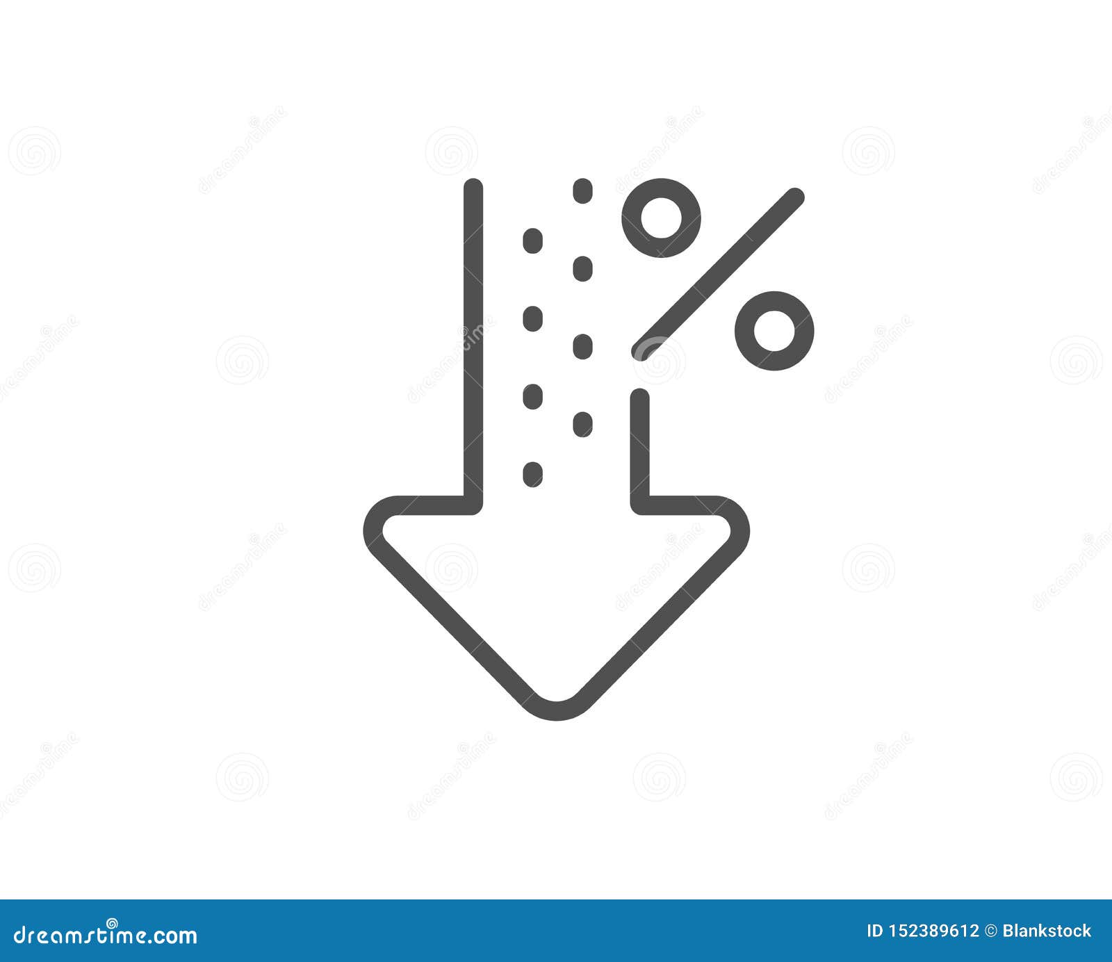 Low Percent Line Icon. Discount Sign. Decrease Percentage. Vector Stock ...