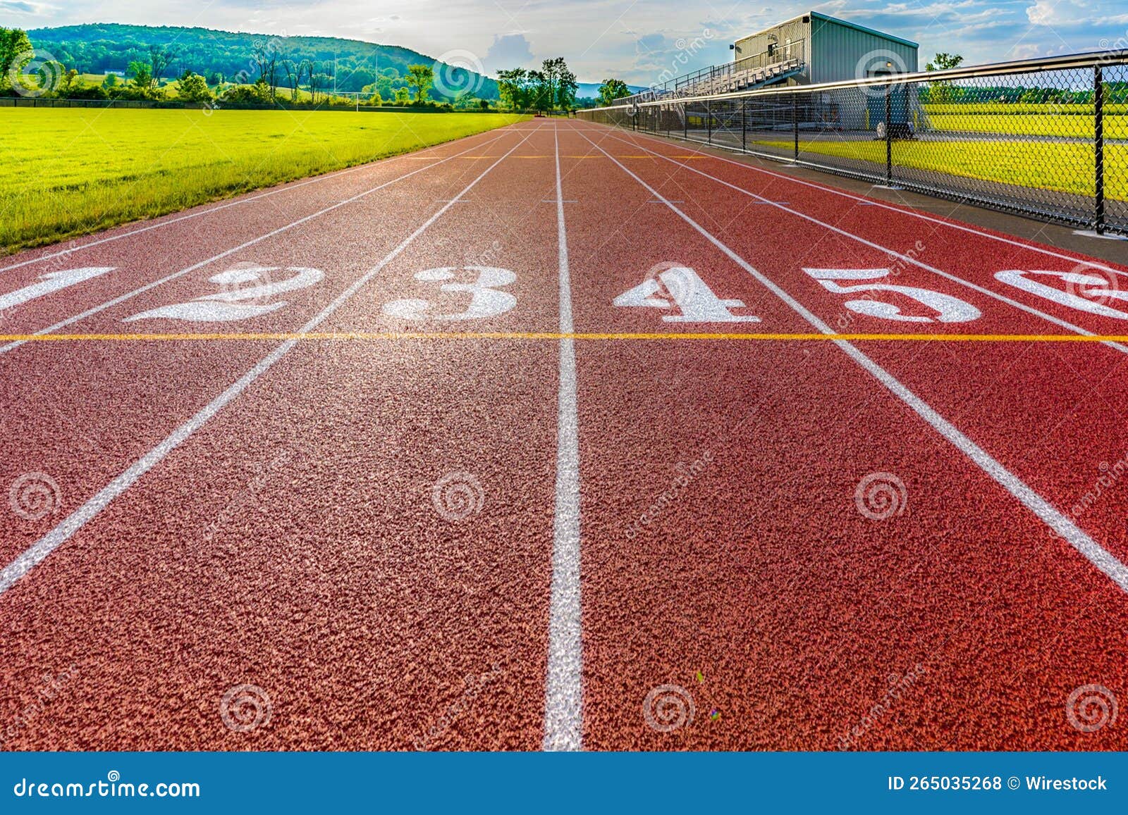 Low Perspective Photograph of a New Running Track Looking Across Track ...