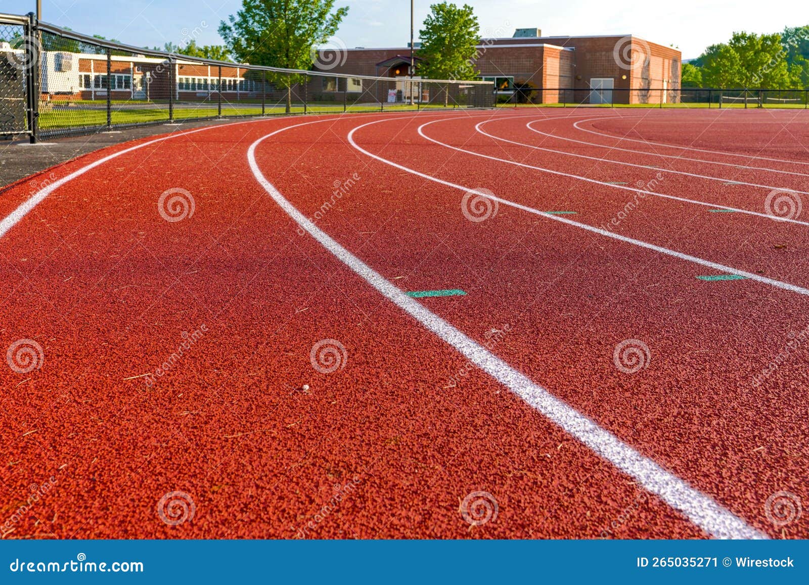 Low Perspective Photograph of a New Running Track Looking Across Track ...