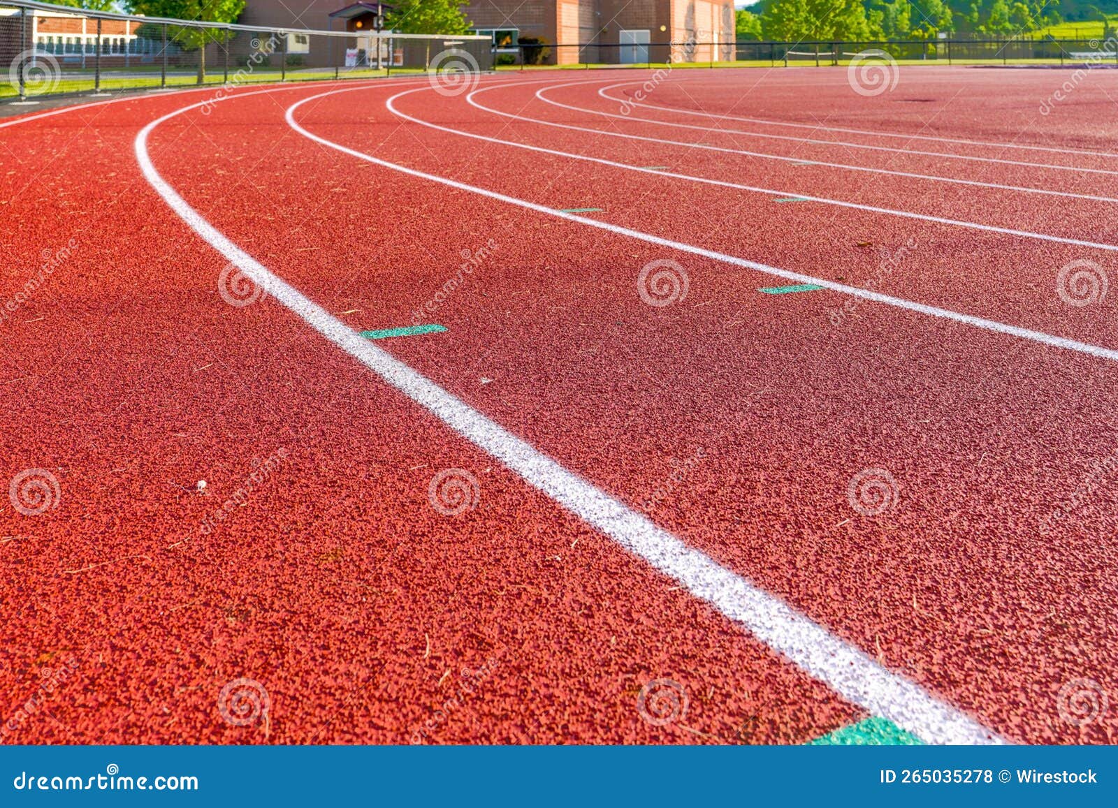 Low Perspective Photograph of a New Running Track Looking Across Track ...