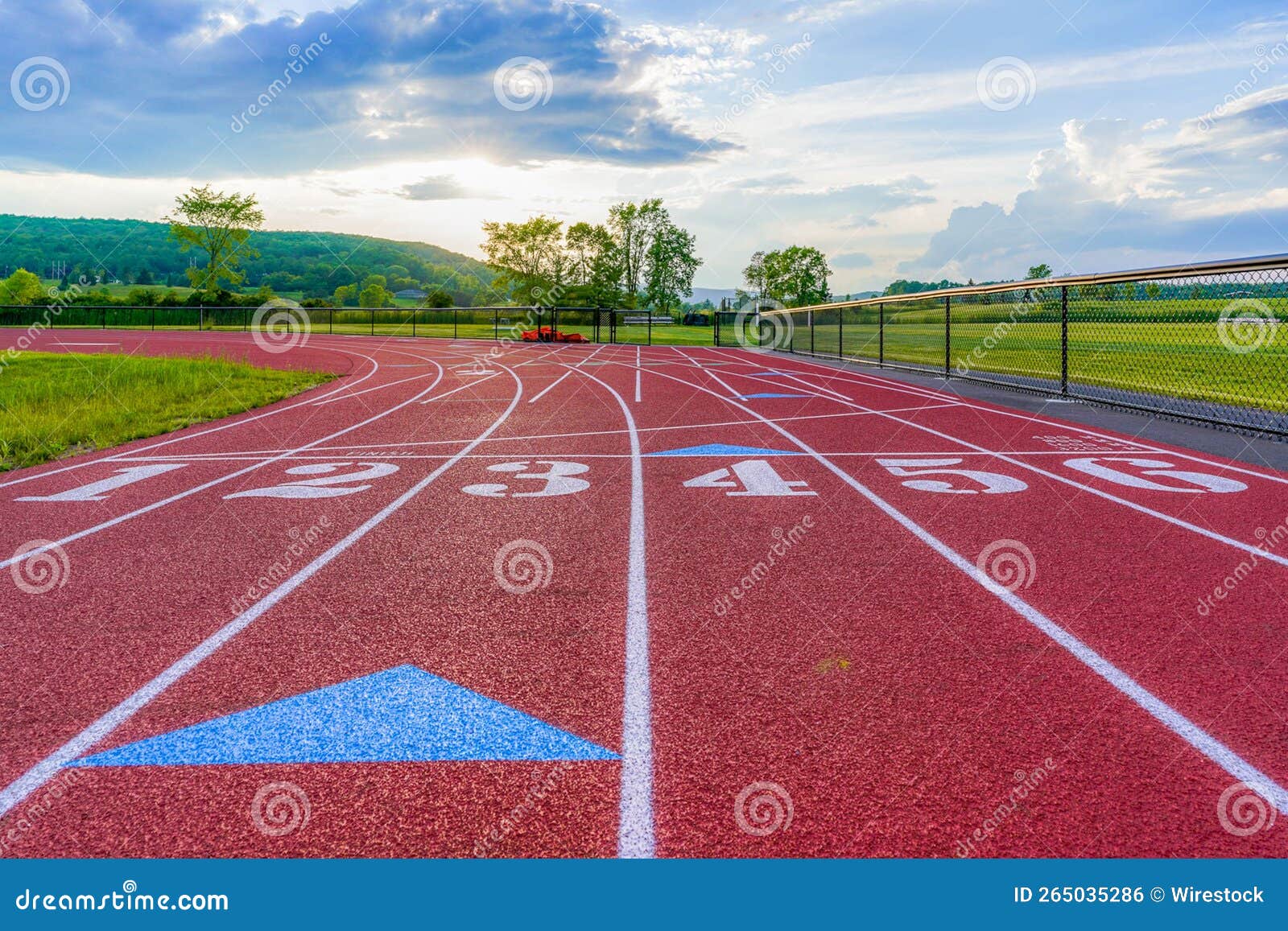 Low Perspective Photograph of a New Running Track Looking Across Track ...