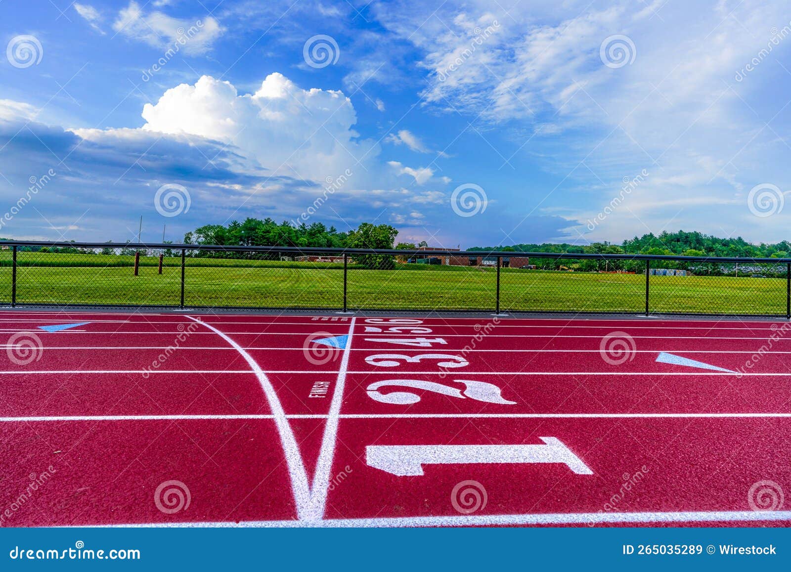 Low Perspective Photograph of a New Running Track Looking Across Track ...