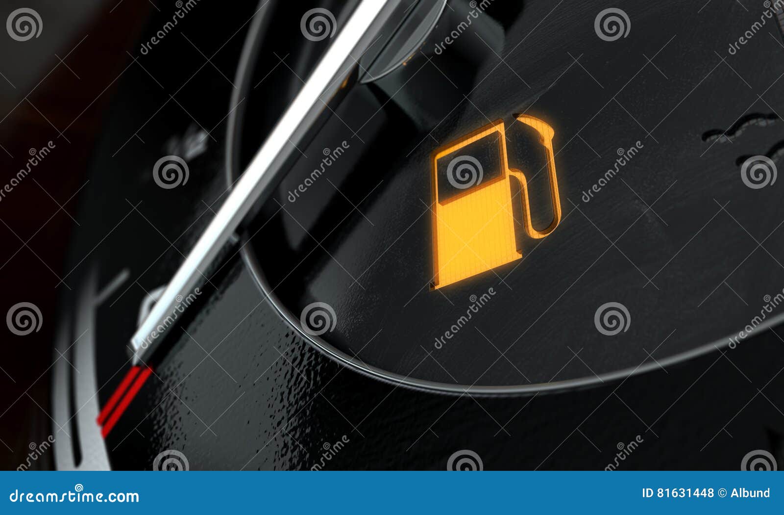 Low Petrol Dashboard Light stock illustration. Illustration of ...