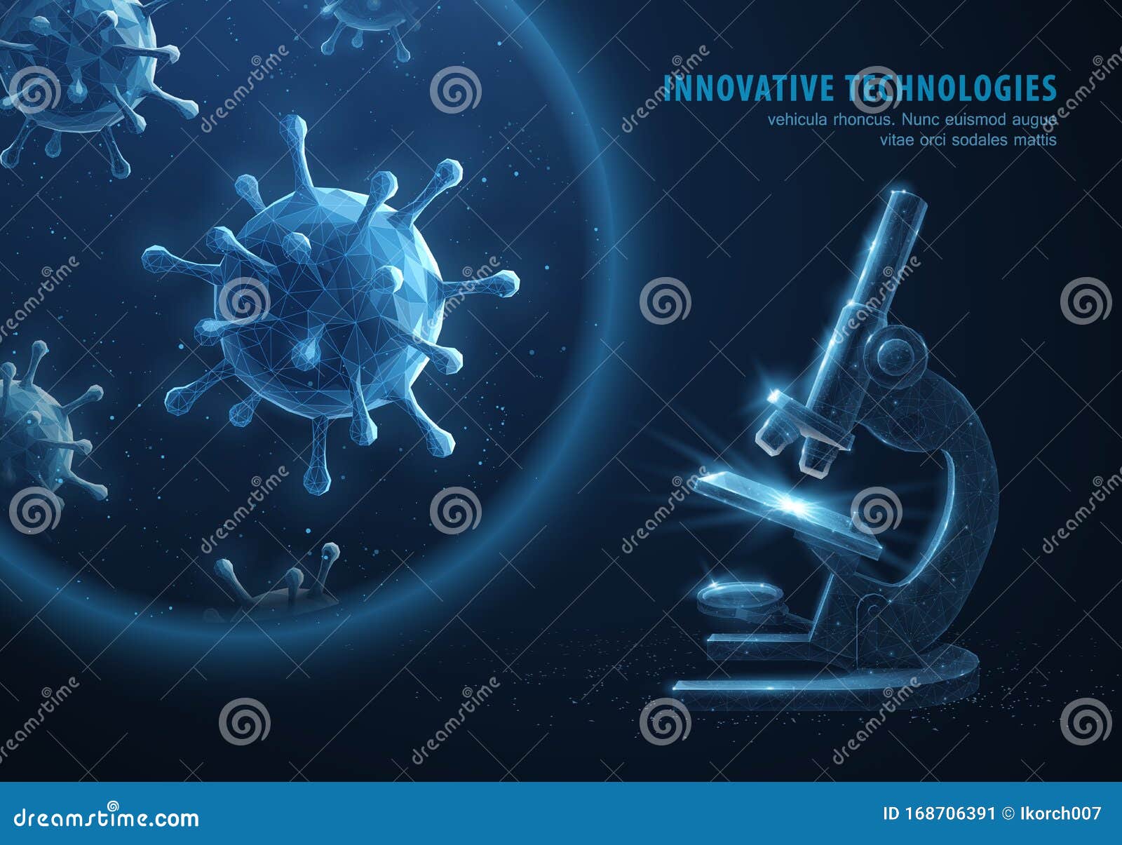 Microscope And Zoom View Of Bacteria Vector Illustration ...