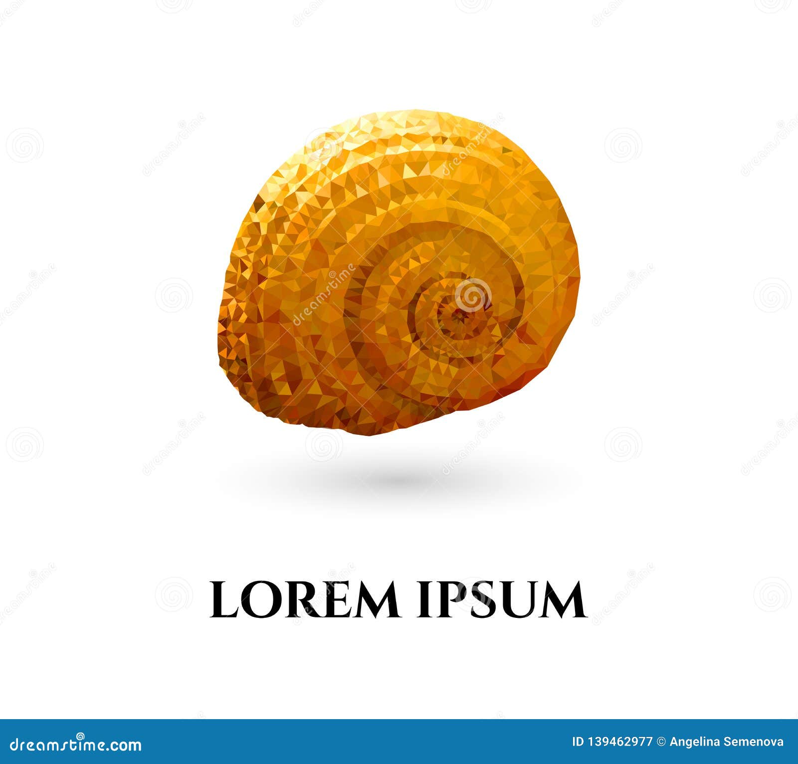 Low Poli Shell, Geometric Shape of Triangles. Vector. Yellow Stock ...