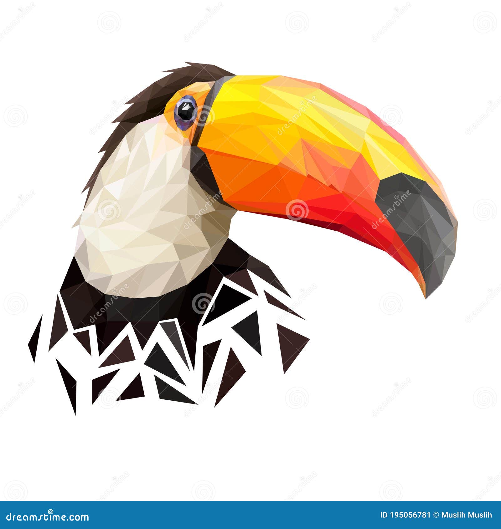 Vector Low Poly Tucano Bird Stock Vector - Illustration of feather ...