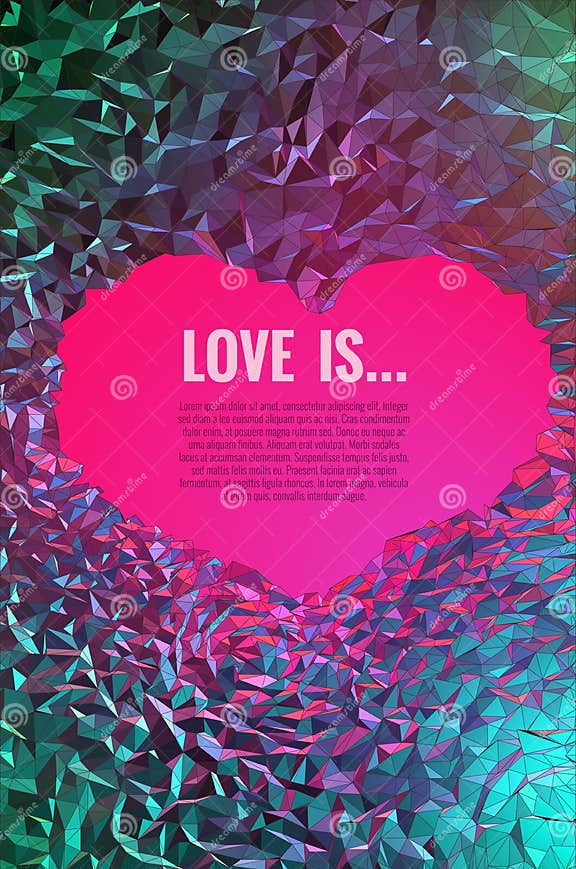 Low Poly Abstract Art Background about Love Stock Vector - Illustration ...