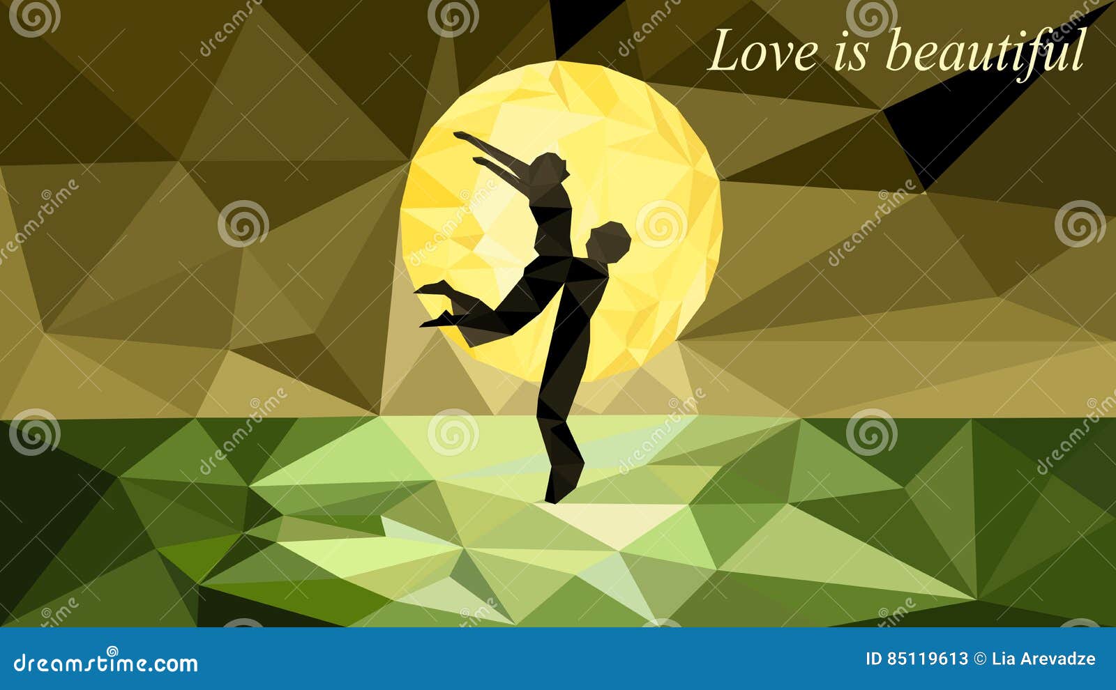 Low Poly Abstract Background with Happy Couple Stock Vector ...