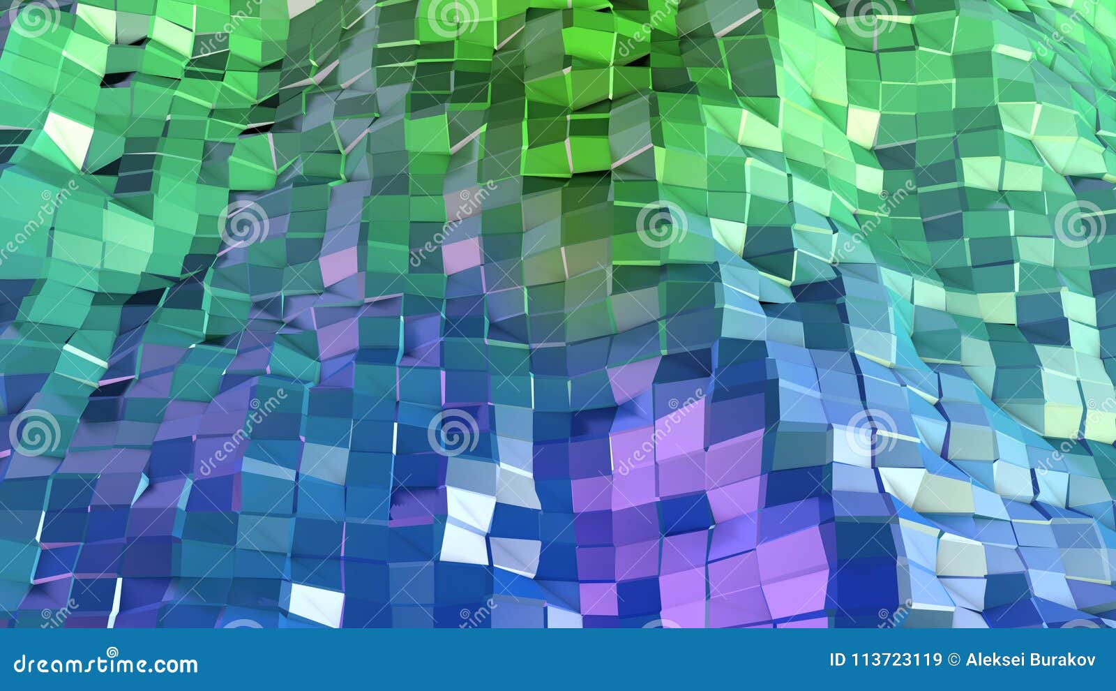 Low Poly Abstract Background with Modern Gradient Colors. Blue Green 3d ...