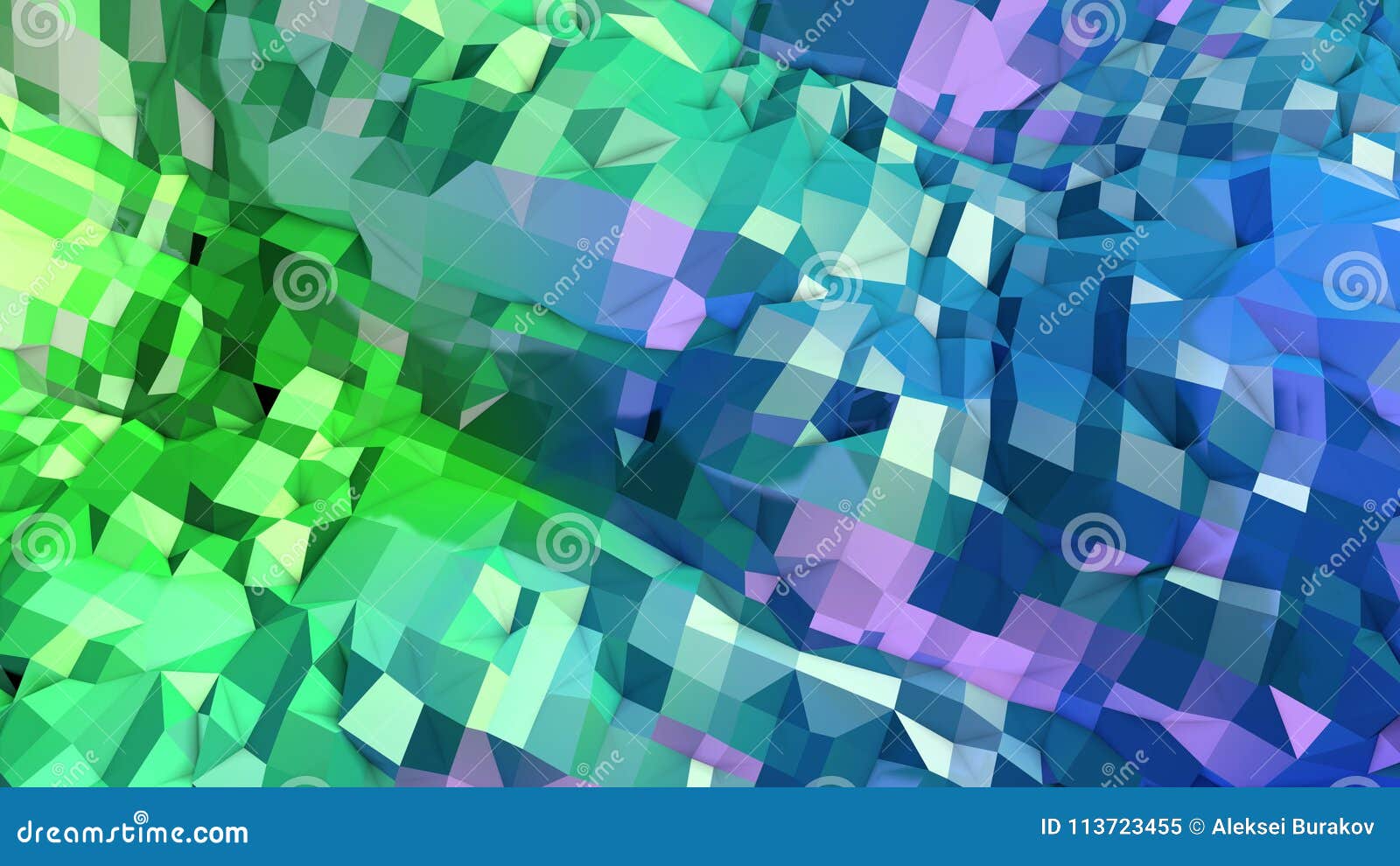 Low Poly Abstract Background with Modern Gradient Colors. Blue Green 3d ...