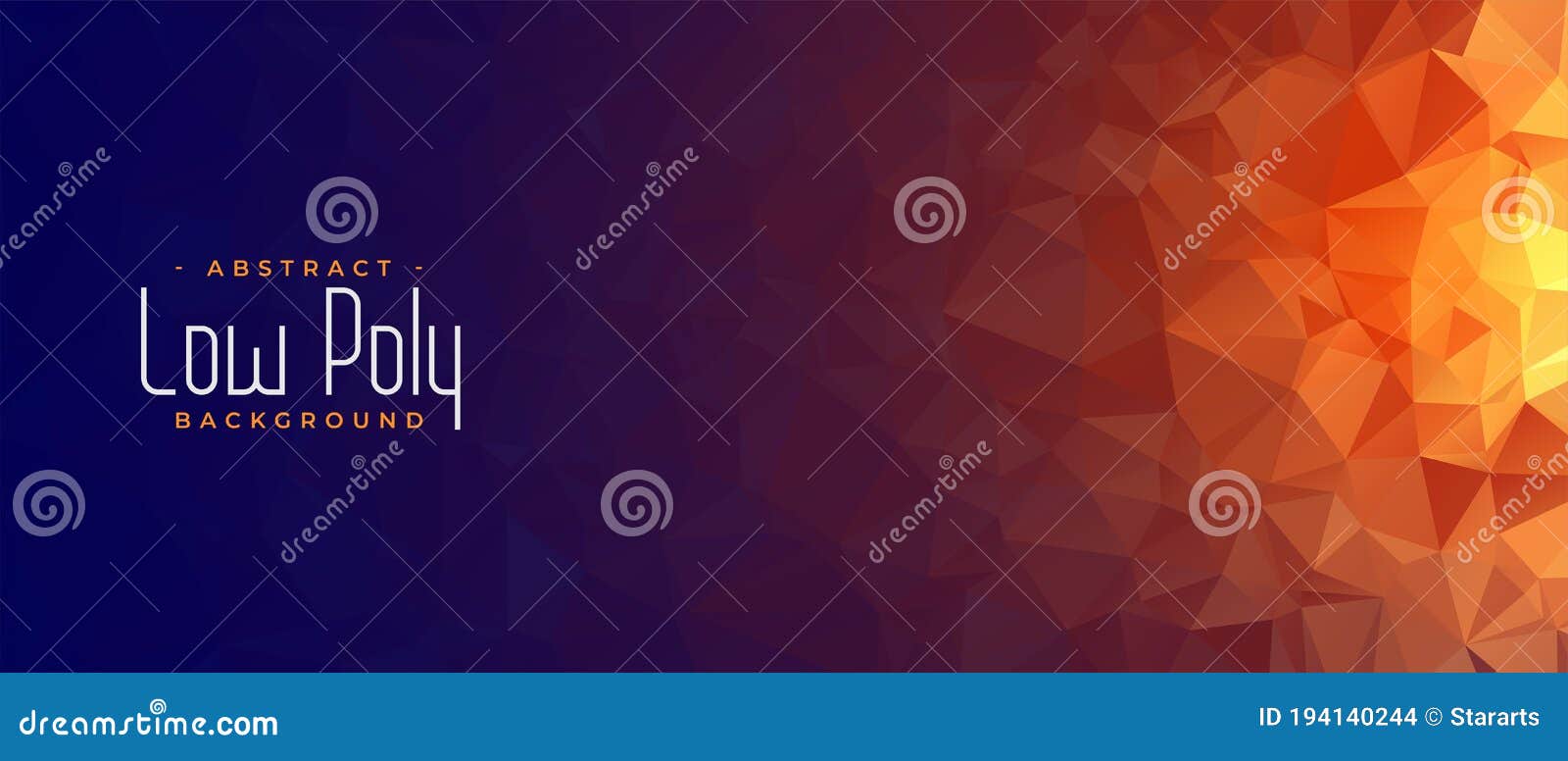 Low Poly Abstract Banner with Glowing Light Effect Stock Vector ...