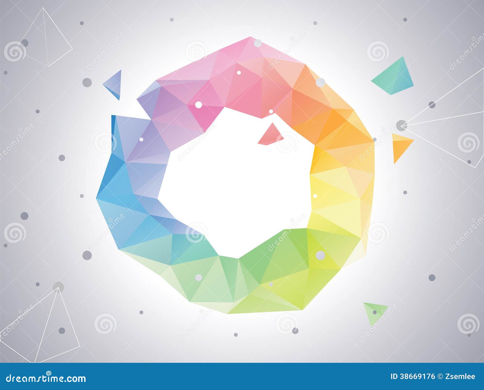 Low-poly Abstract Color Circle Stock Illustration - Illustration of ...