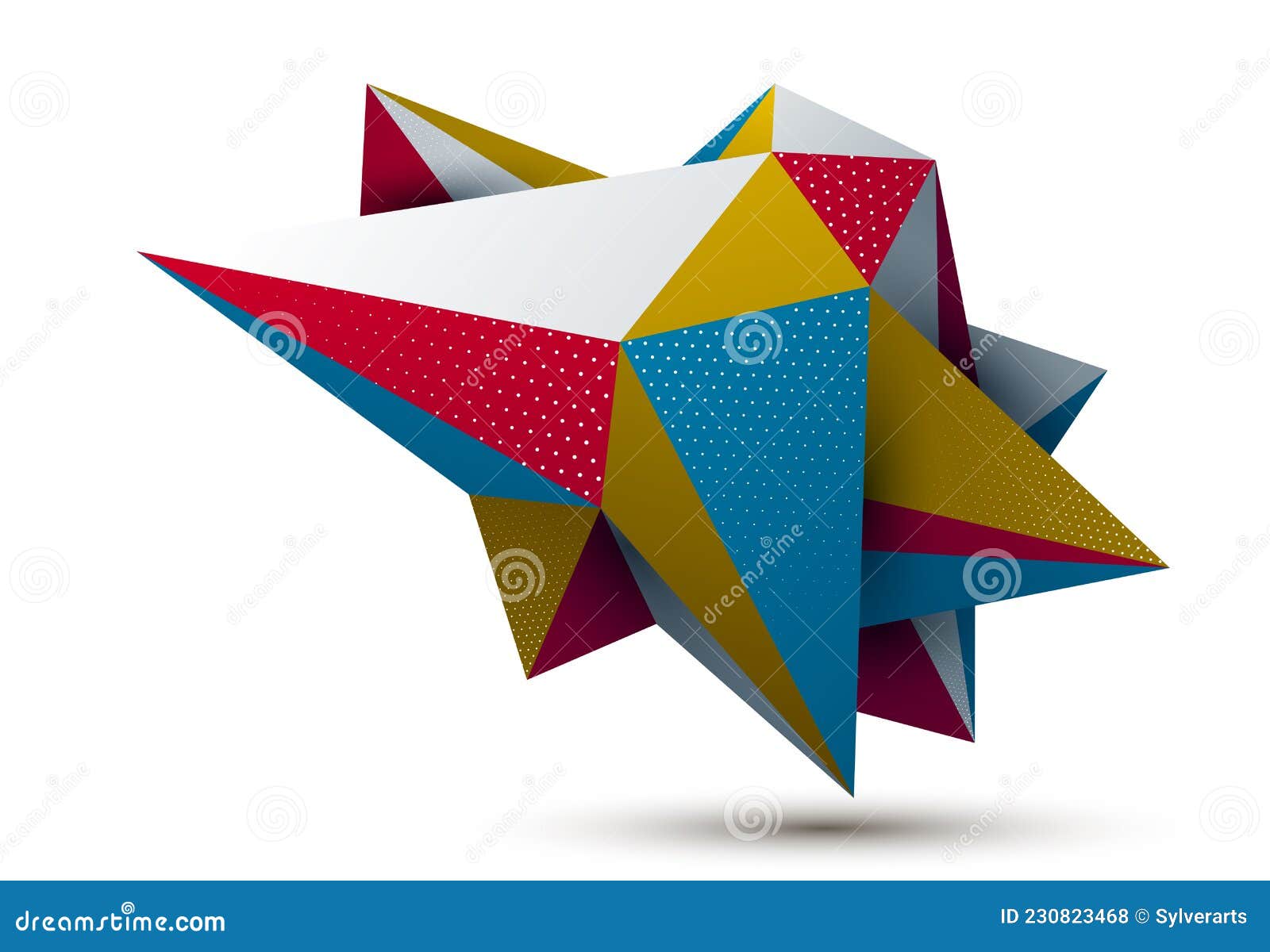 Low Poly Abstract Form Isolated on White, Vector Future Shape Design ...