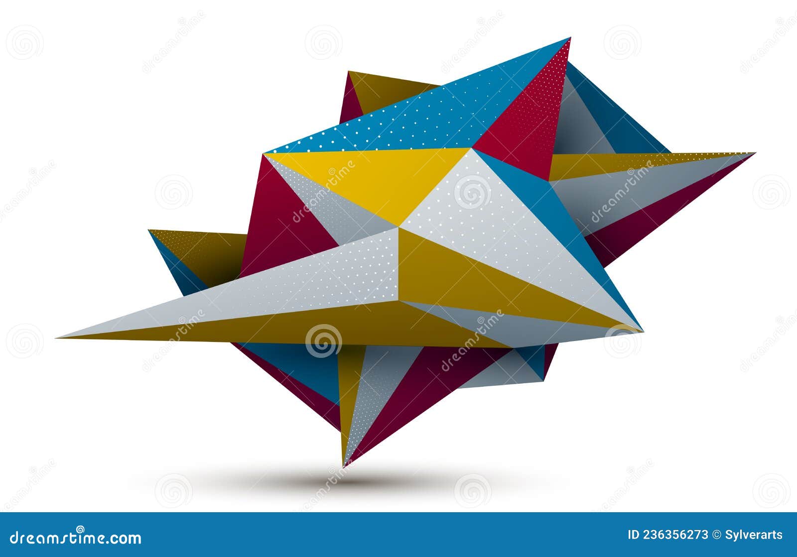 Low Poly Abstract Form Isolated on White, Vector Future Shape Design ...