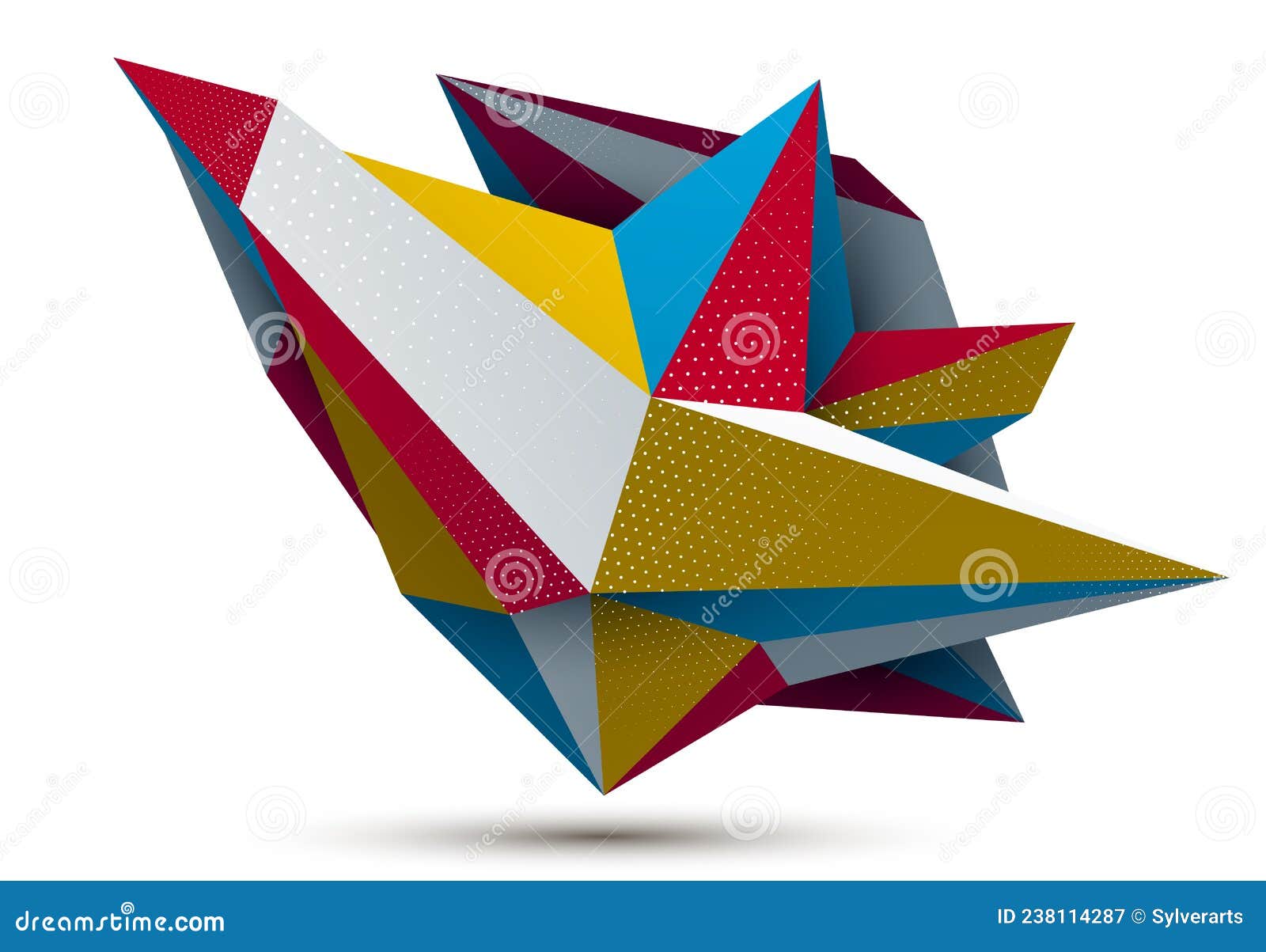 Low Poly Abstract Form Isolated on White, Vector Future Shape Design ...
