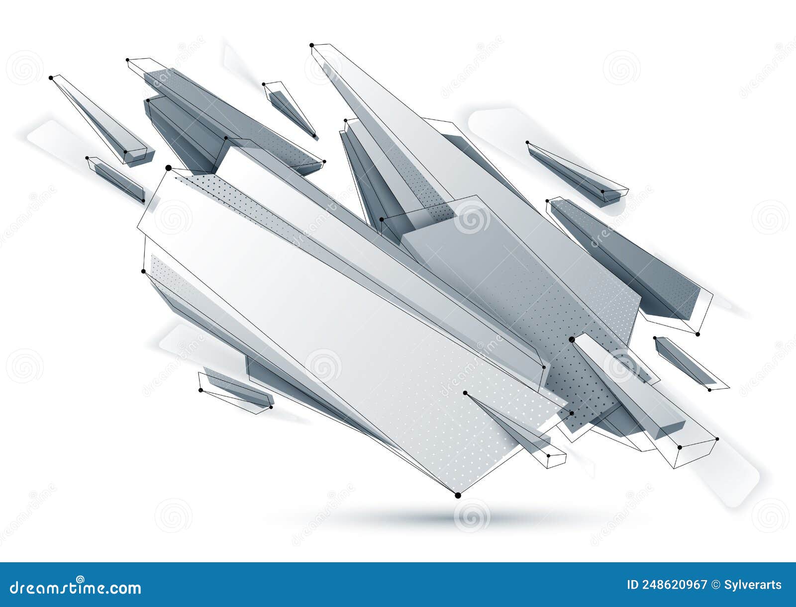 Low Poly Abstract Form Isolated on White, Vector Future Shape Design ...