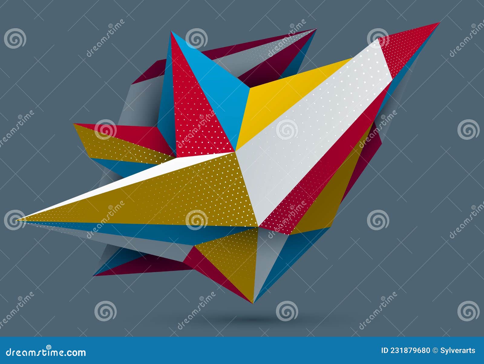 Low Poly Abstract Form, Vector Future Shape Design Polygonal Art ...