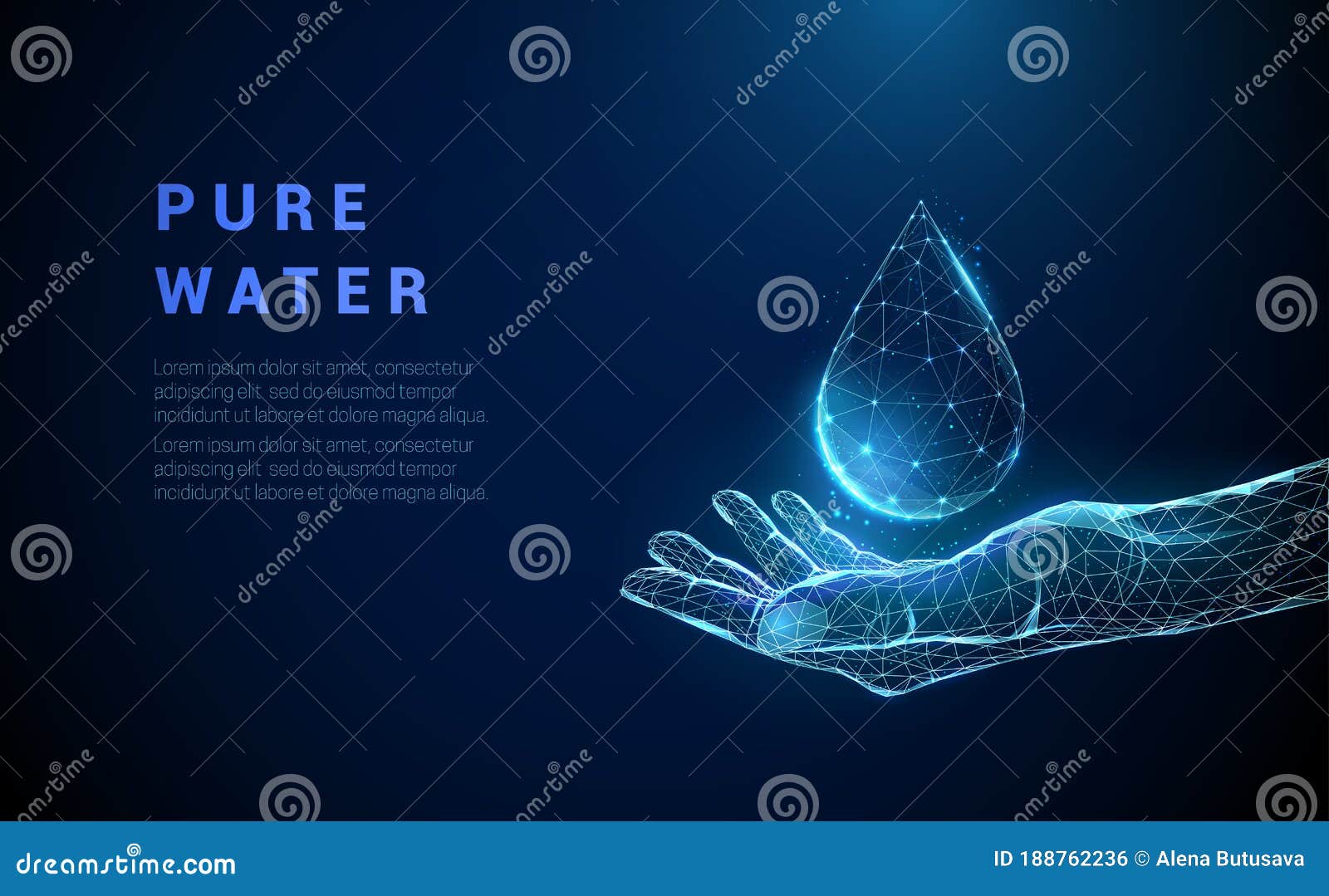 Low Poly Abstract Hand Holding Drop of Water Stock Illustration ...