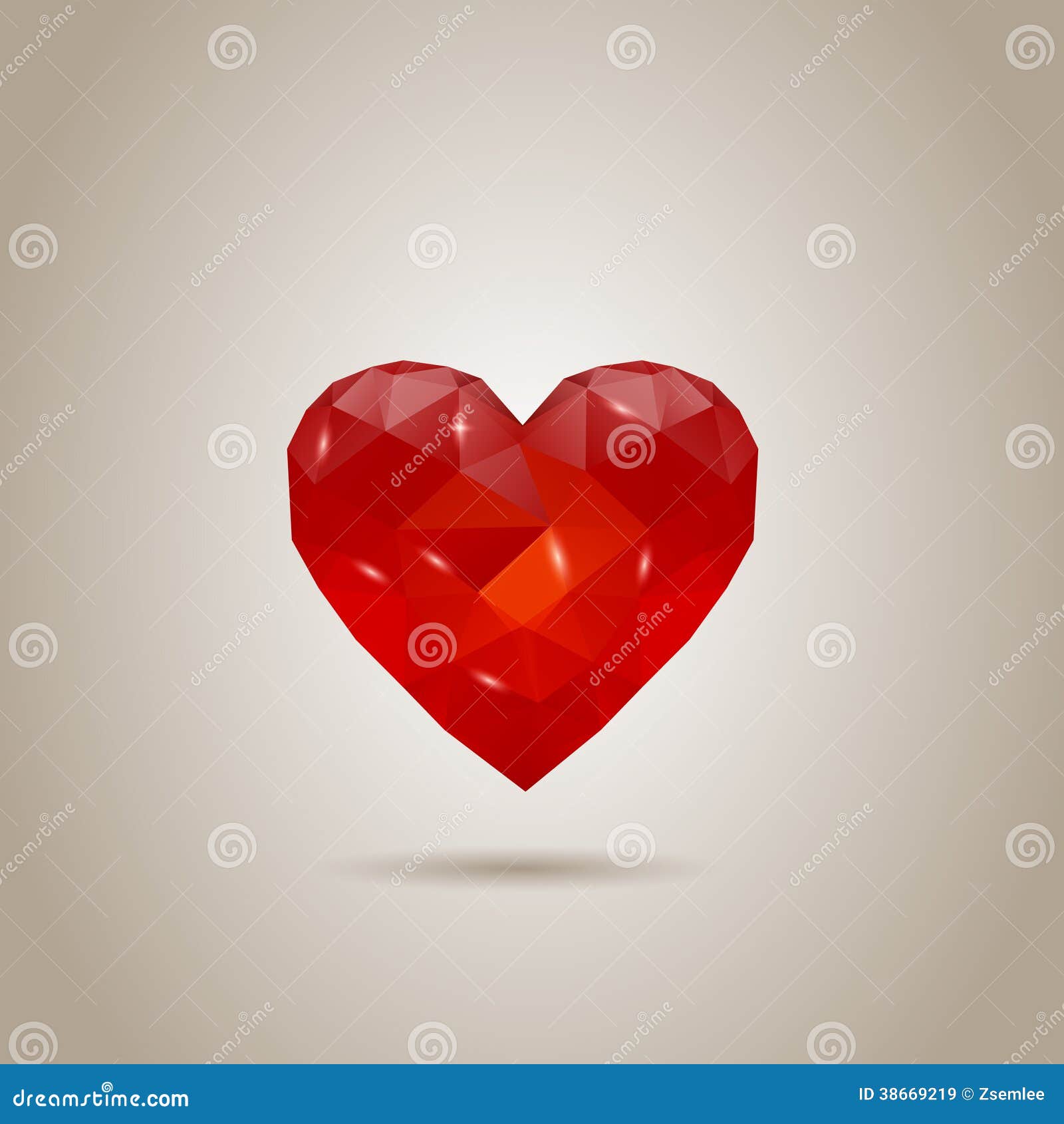 Low-poly Abstract Polygonal Heart Stock Illustration - Illustration of ...