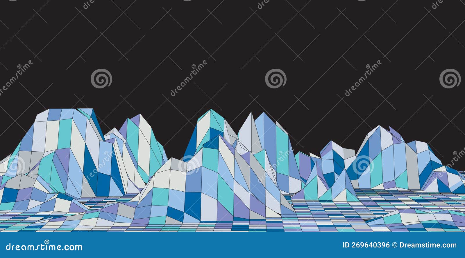 Wireframe Landscape Backgrounds Set. EPS 10 Vector Illustration ...