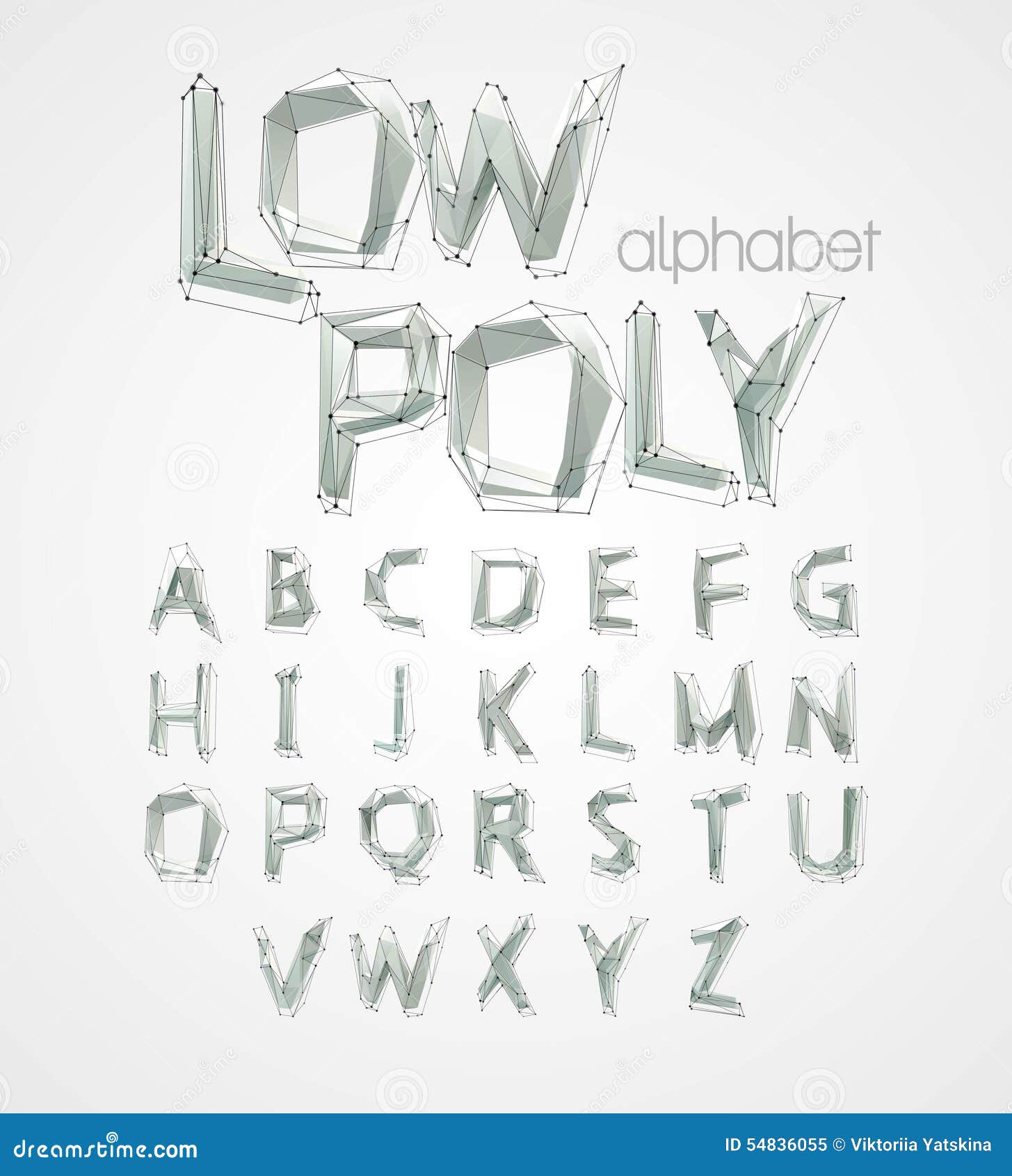 Low Poly Alphabet Font. Vector Illustration Stock Vector - Illustration ...