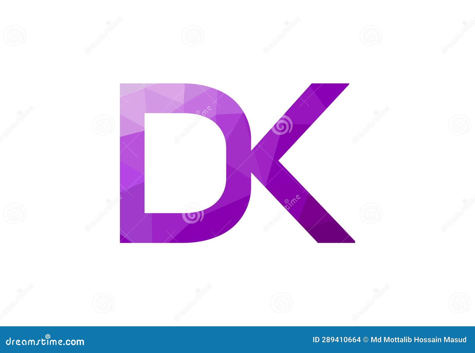Low Poly DK Letter Logo Design, Vector Illustration Stock Illustration ...