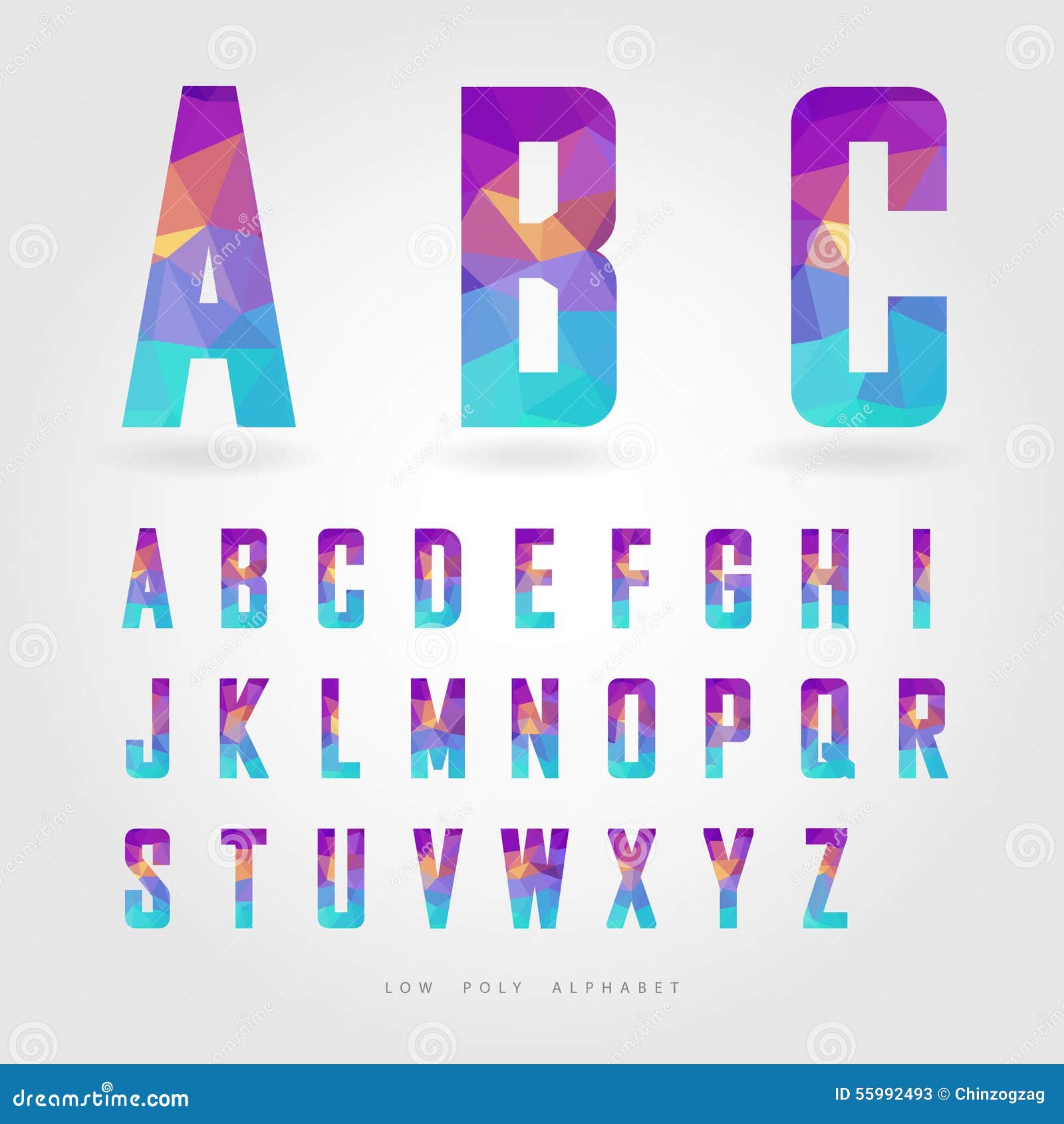 Alphabet With Polygon Pattern Vector Illustration | CartoonDealer.com ...