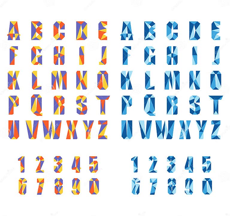 Low Poly Alphabet. Vector Lowpoly Letters Isolated on White Background ...