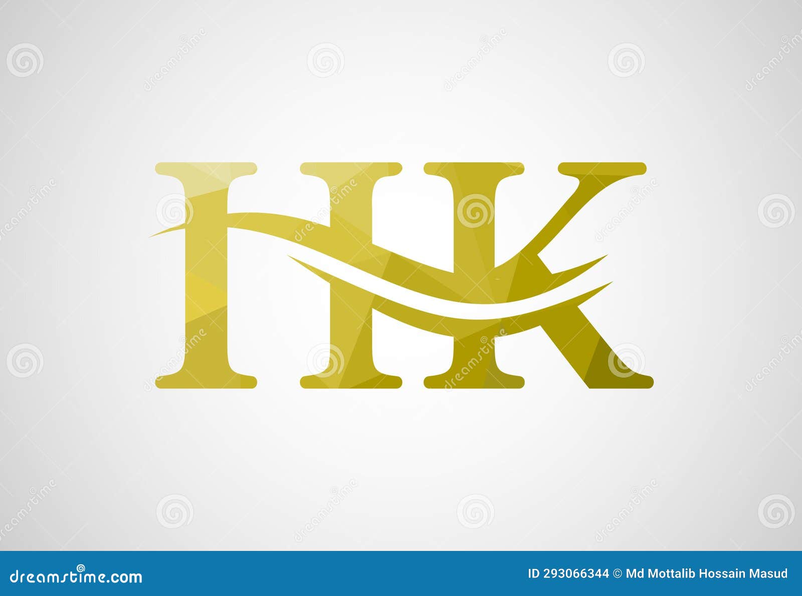 Low Poly and HK Letter Logo Design, Vector Illustration Stock Vector ...