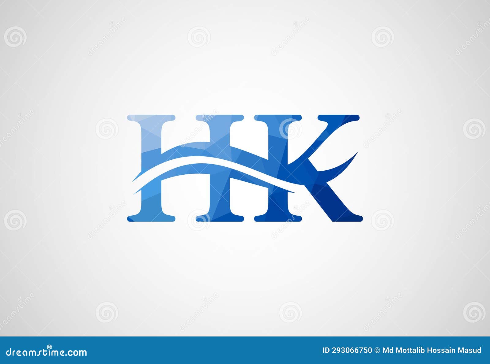 Low Poly and HK Letter Logo Design, Vector Illustration Stock Vector ...