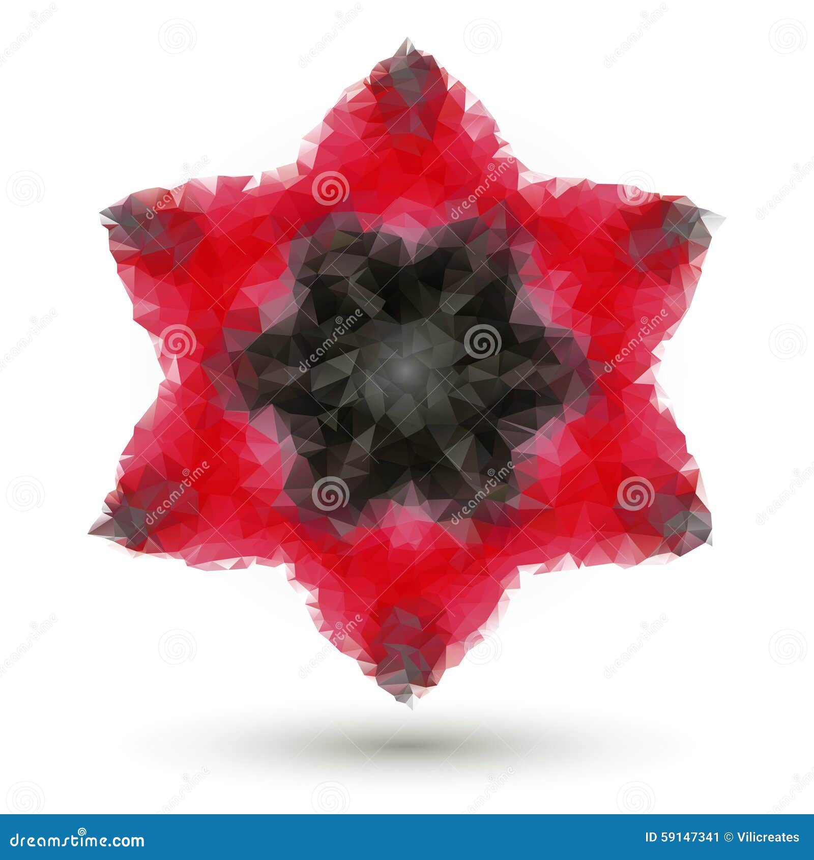 Low Poly 6-angled Star. Vector Illustration Stock Vector - Illustration ...