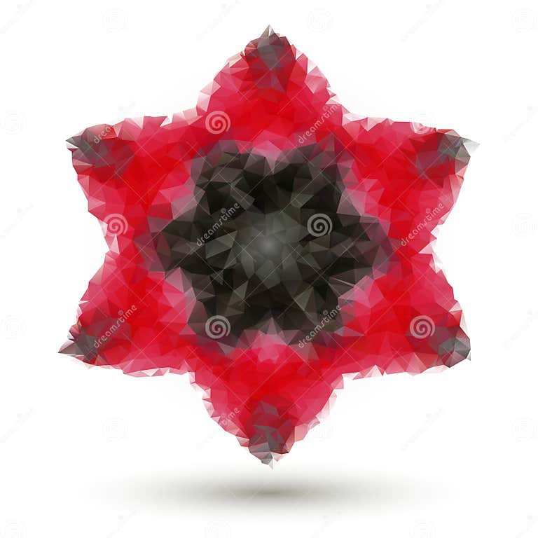 Low Poly 6-angled Star. Vector Illustration Stock Vector - Illustration ...