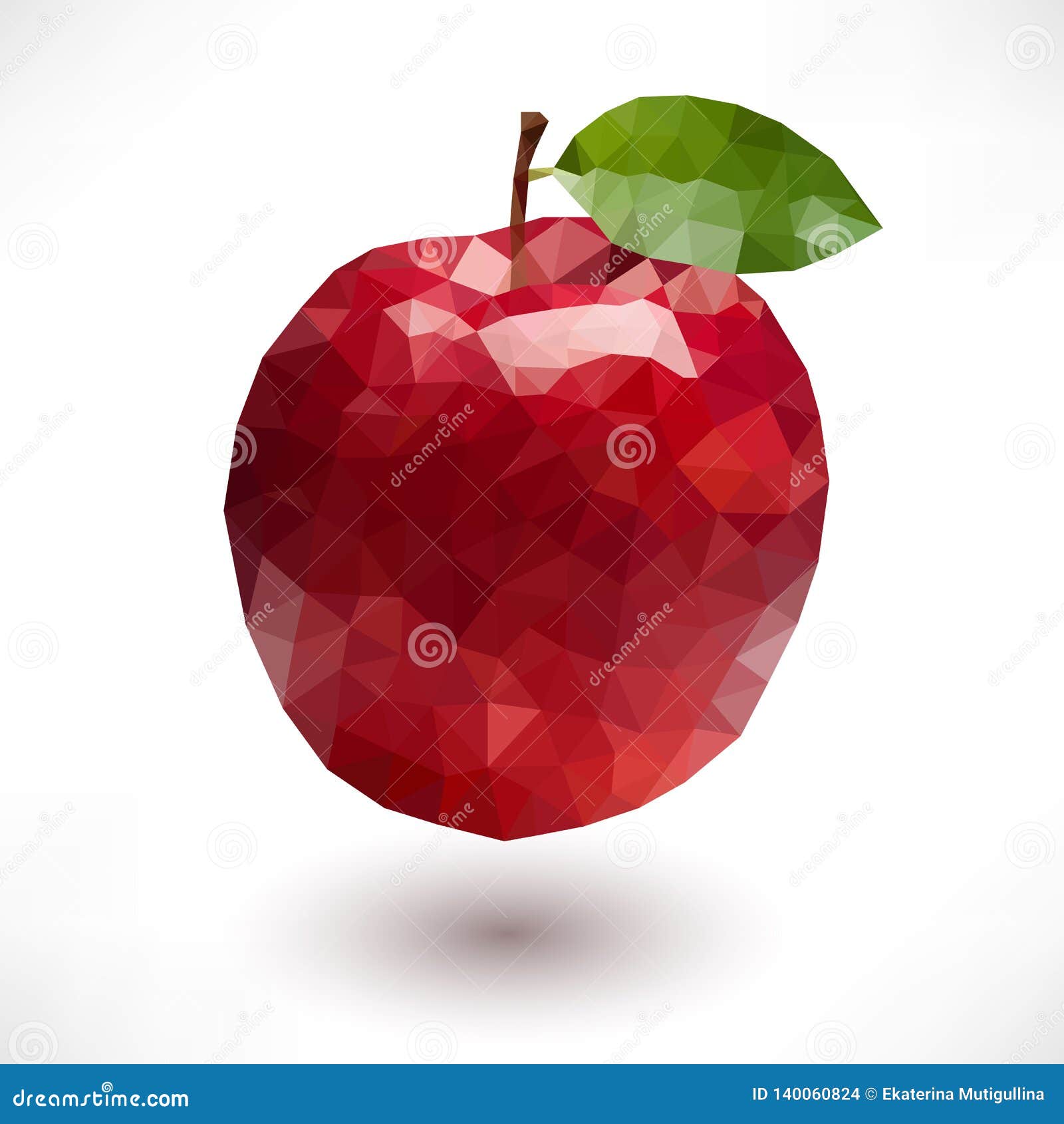 Low poly apple stock vector. Illustration of abstract - 140060824
