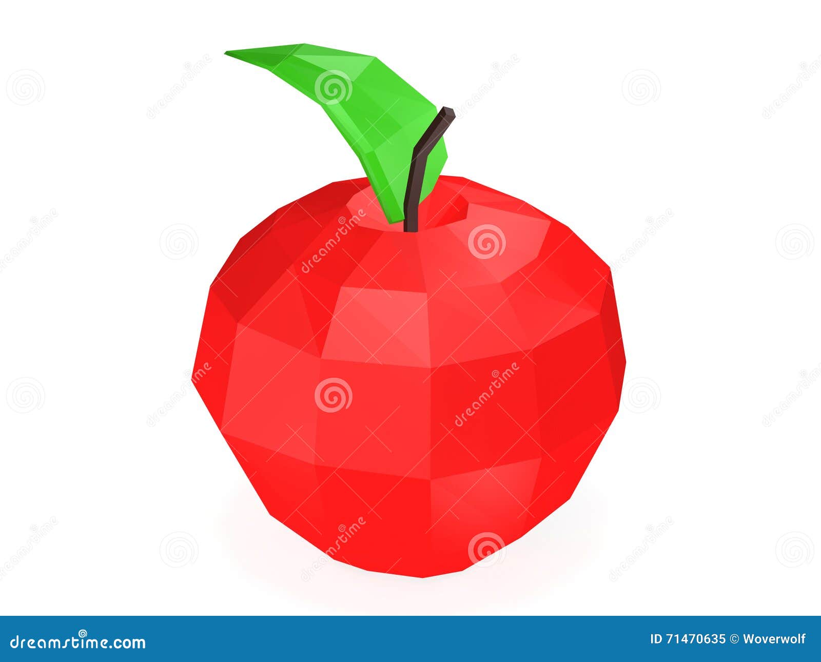 Low poly apple stock illustration. Illustration of polygon - 71470635