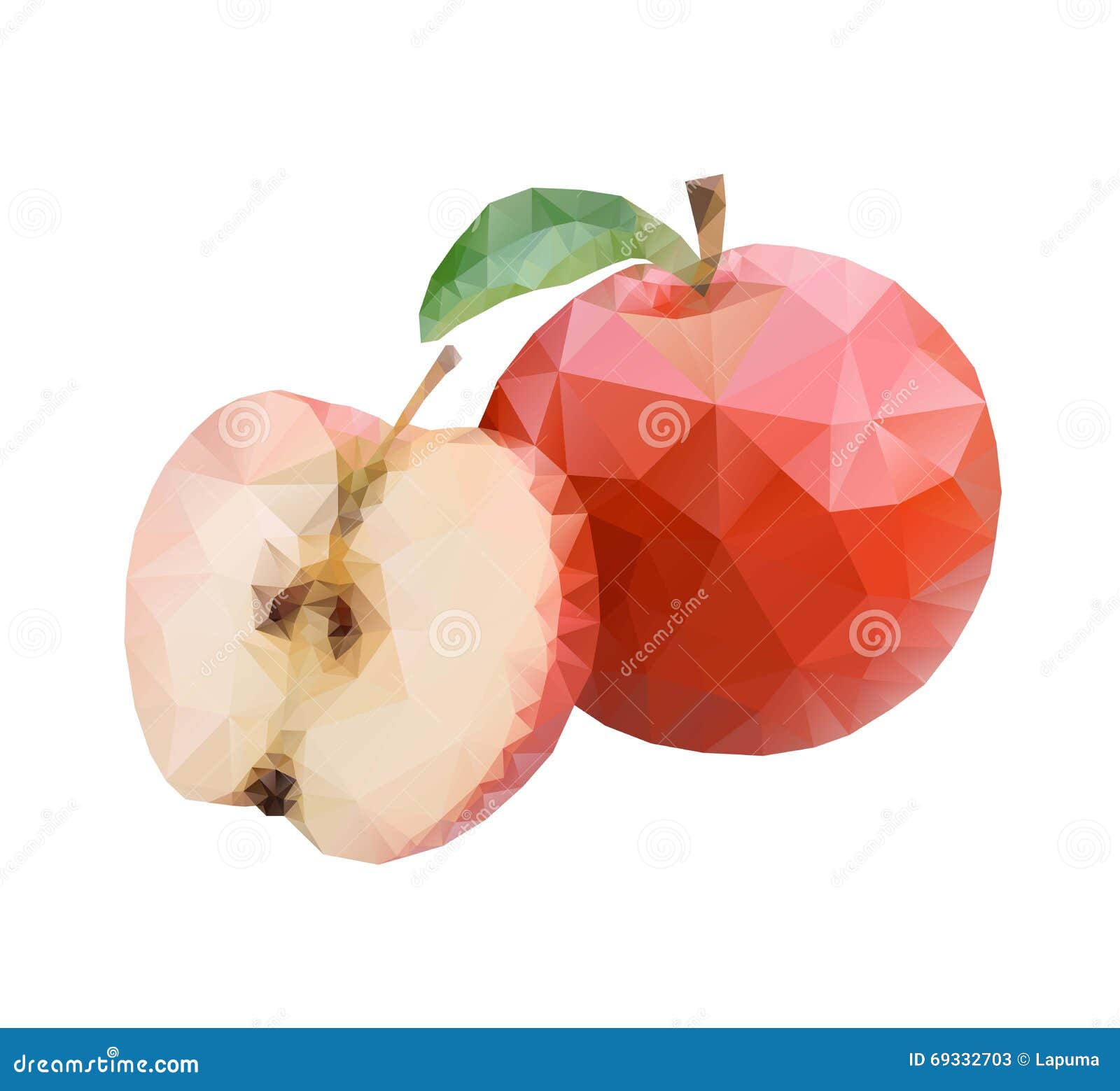 Low poly apple stock vector. Illustration of bright, abstraction - 69332703