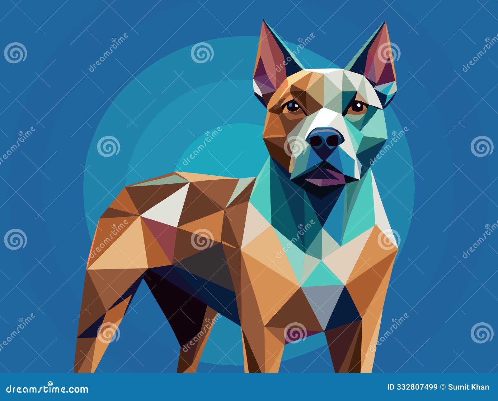 Low Poly Art Dog Background - Geometric Canine Design for Modern and ...