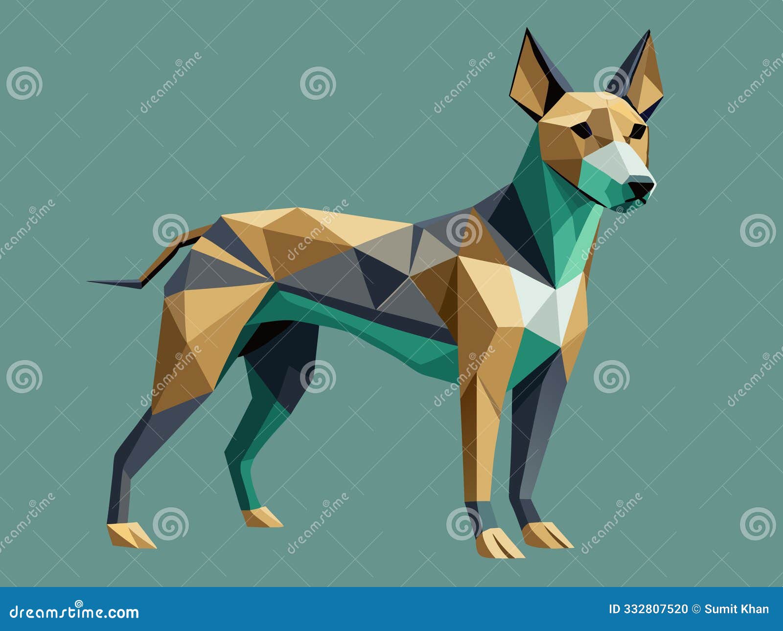 Low Poly Art Dog Background - Geometric Canine Design for Modern and ...