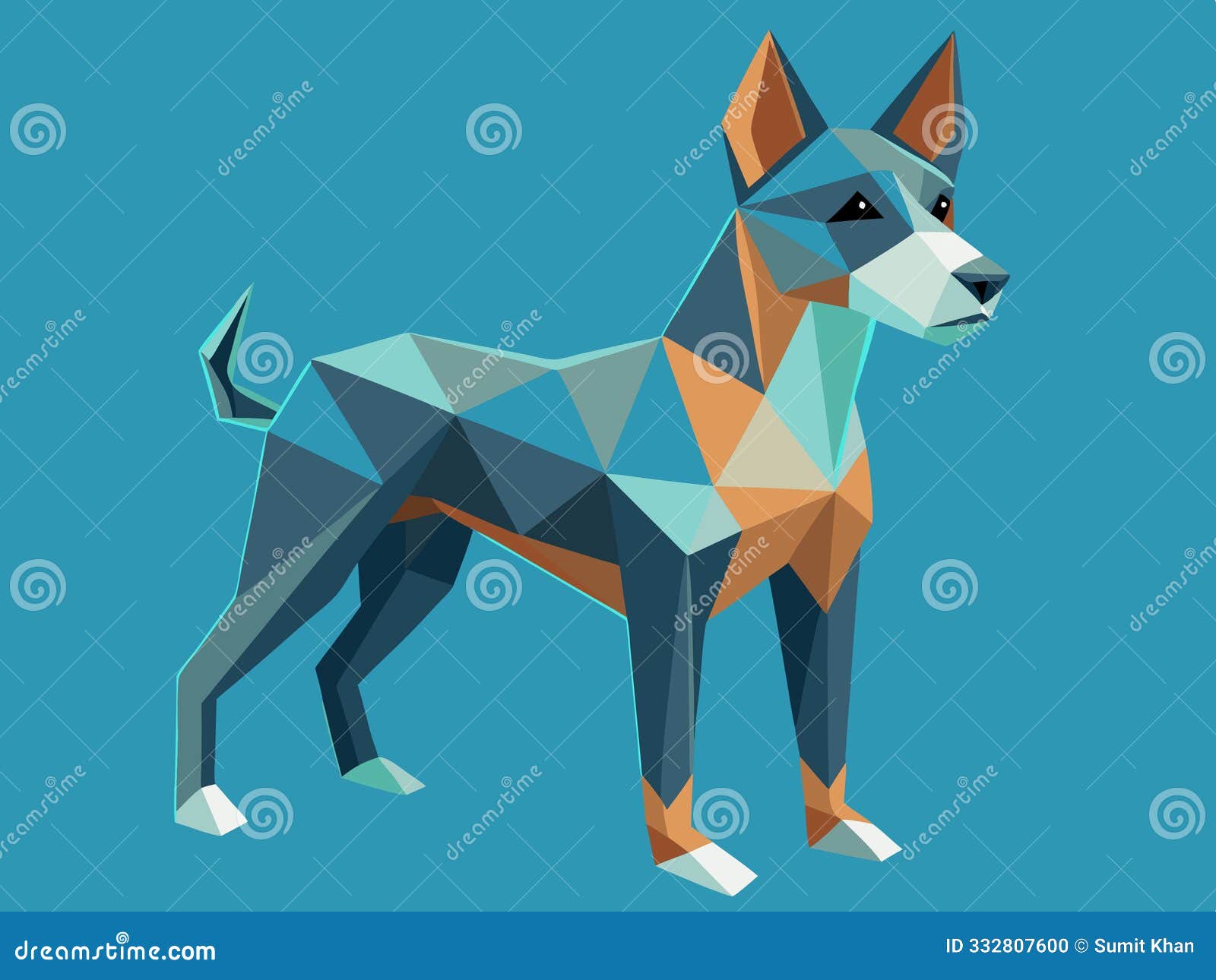 Low Poly Art Dog Background - Geometric Canine Design for Modern and ...