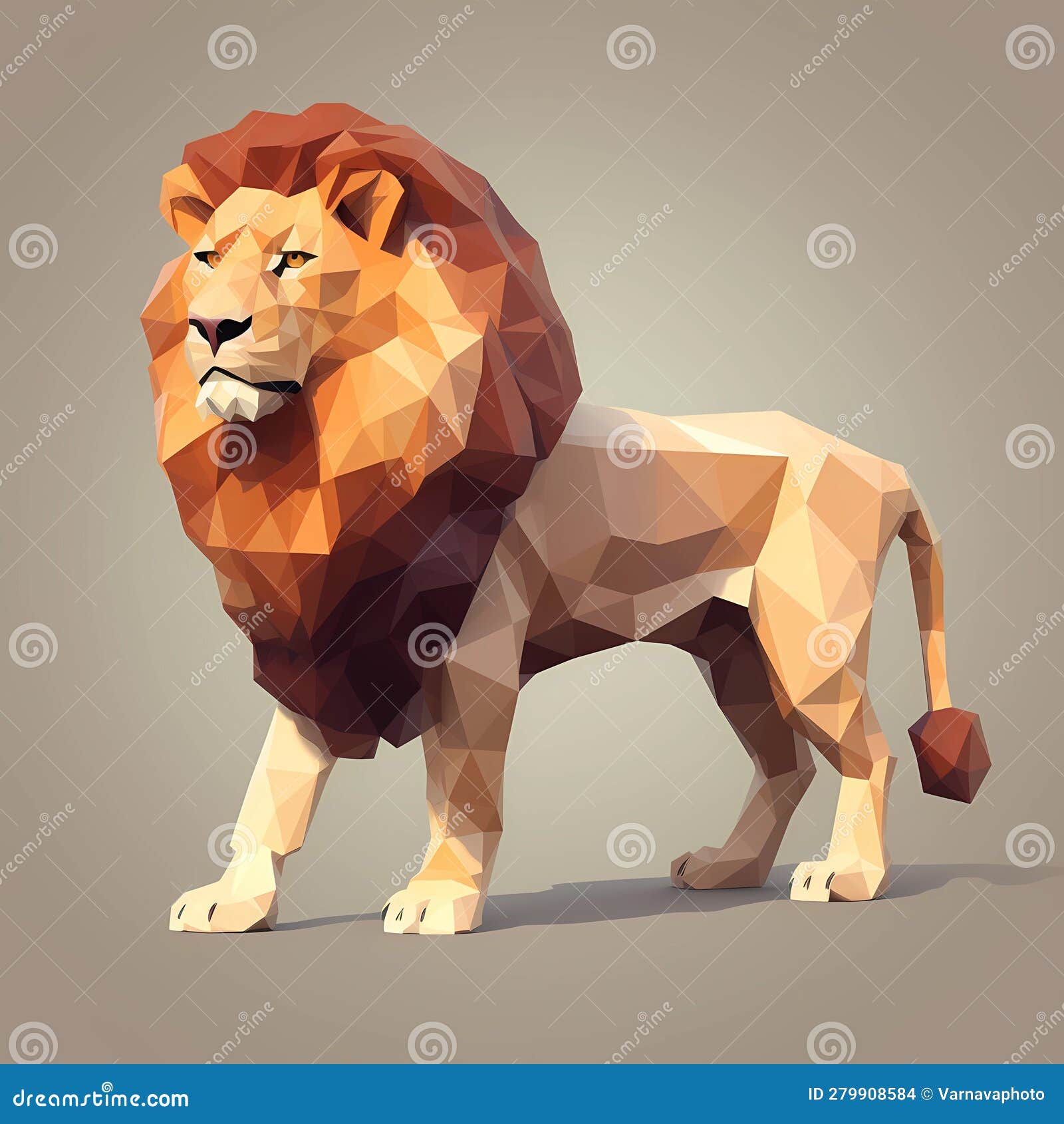 A Low Poly Art Lion for Your Creative Projects. AI Generated. Stock ...