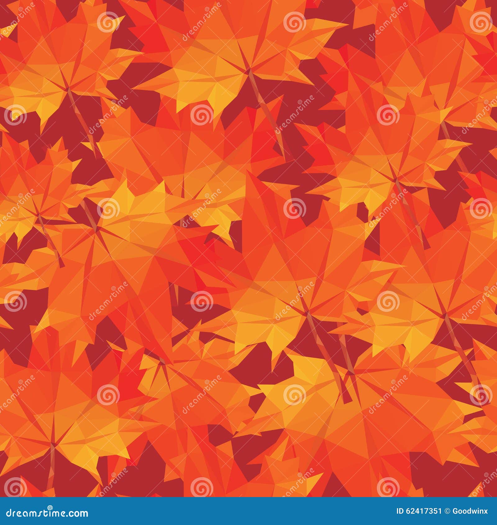 Low-poly Background Polygonal Pattern Autumn Maple Leaves Seamless ...