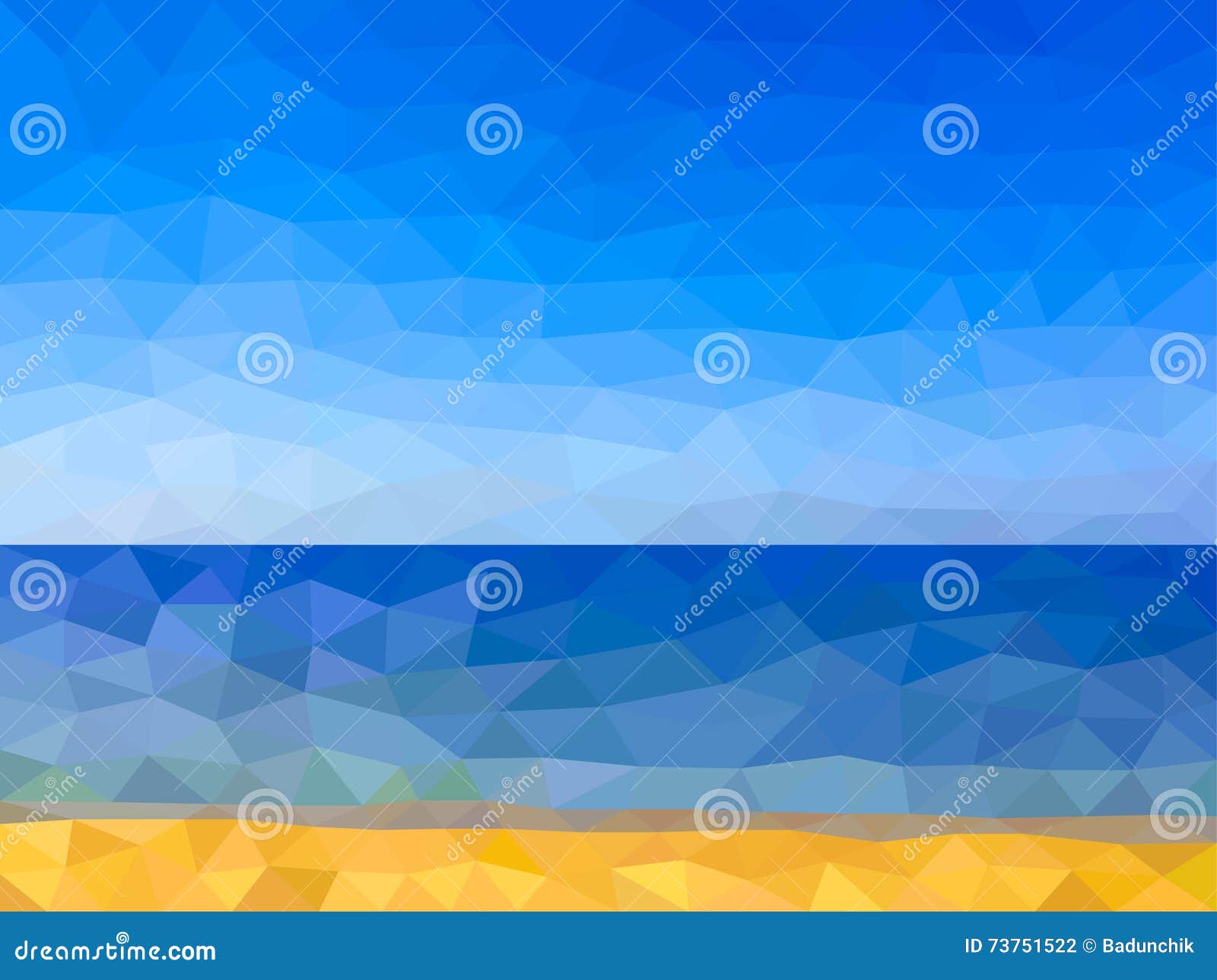 Low poly beach on the sea stock vector. Illustration of beach - 73751522