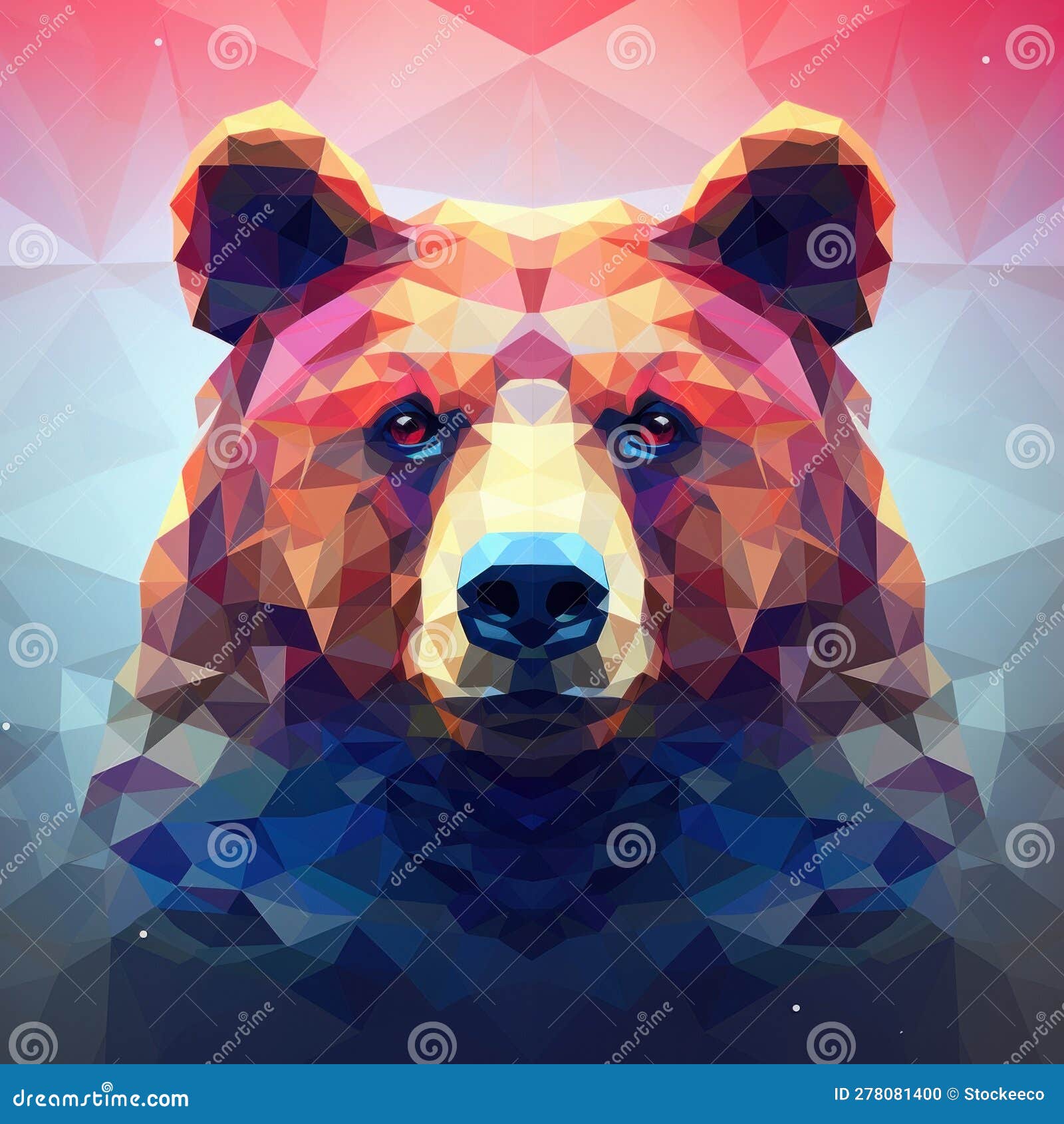 Low Poly Bear Portrait in Surreal Style Stock Illustration ...