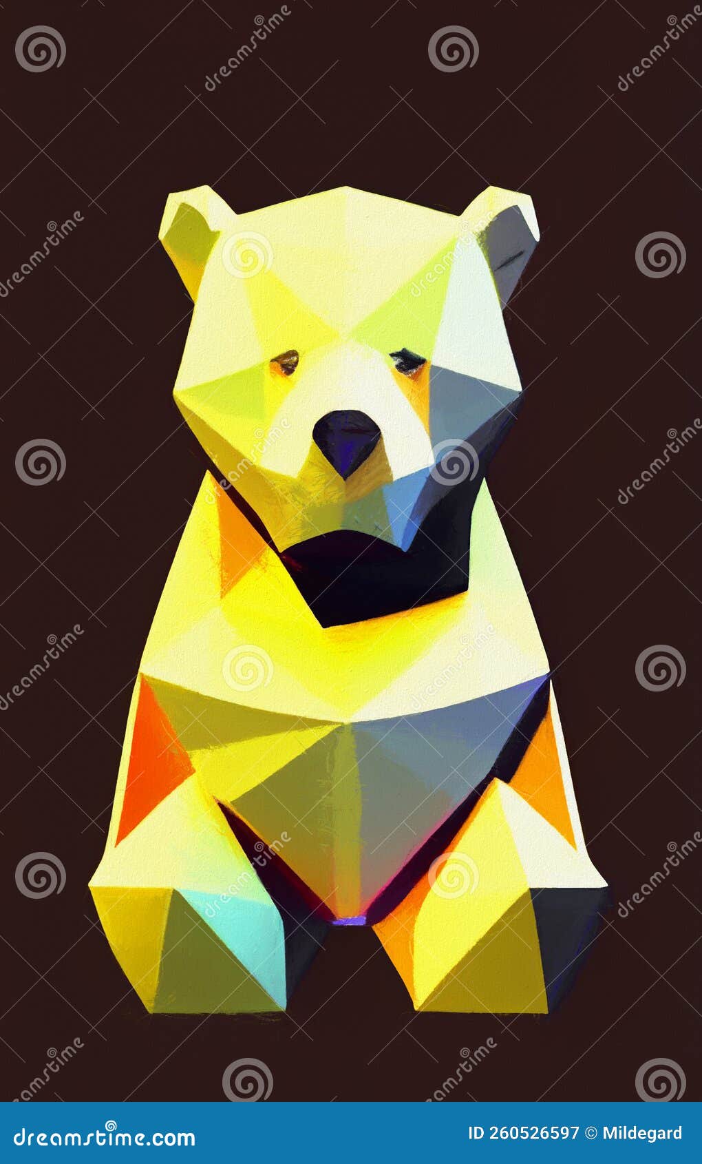Low Poly Bear - Stylized Digital Art Stock Illustration - Illustration ...