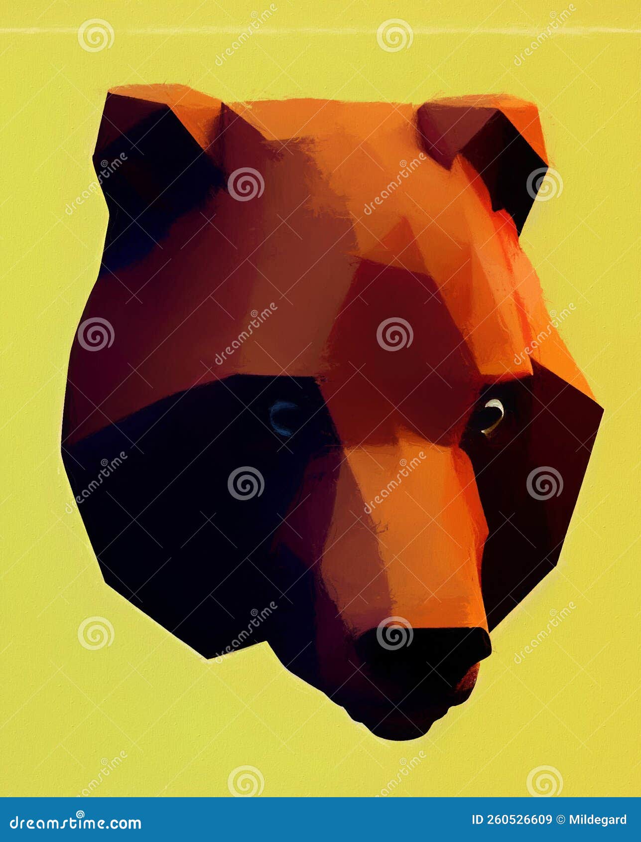 Low Poly Bear - Stylized Digital Art Stock Illustration - Illustration ...