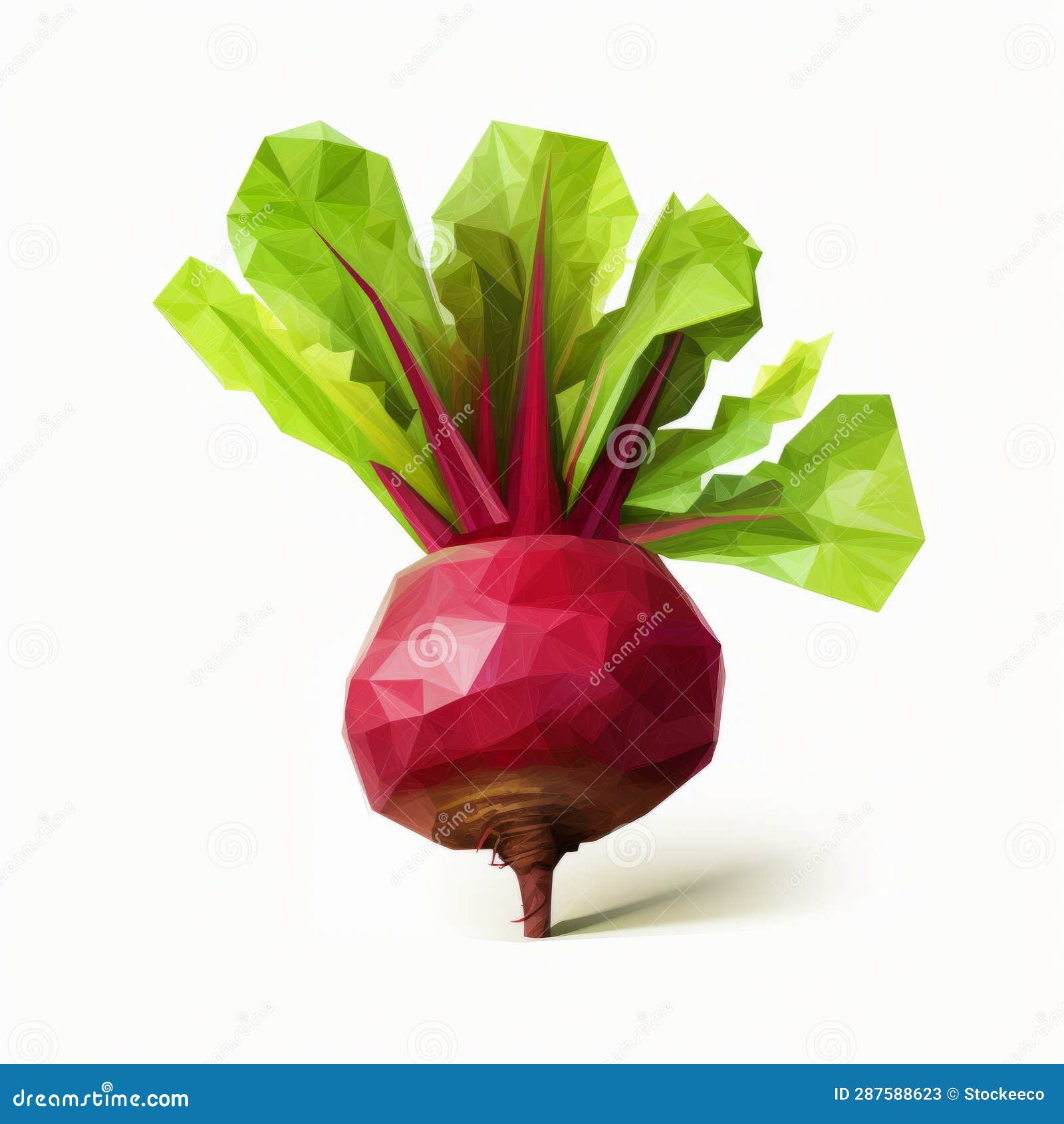 Low Poly Beet Vector Illustration with Realistic Lighting Stock ...
