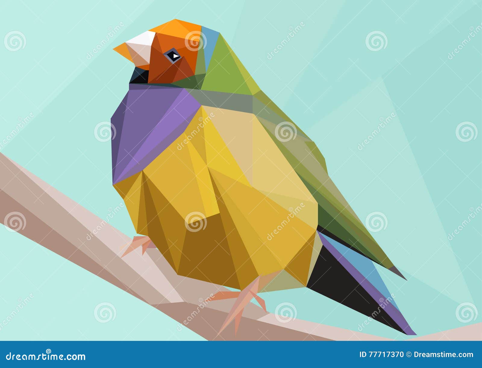 Low poly bird stock vector. Illustration of lowpoly, bright - 77717370